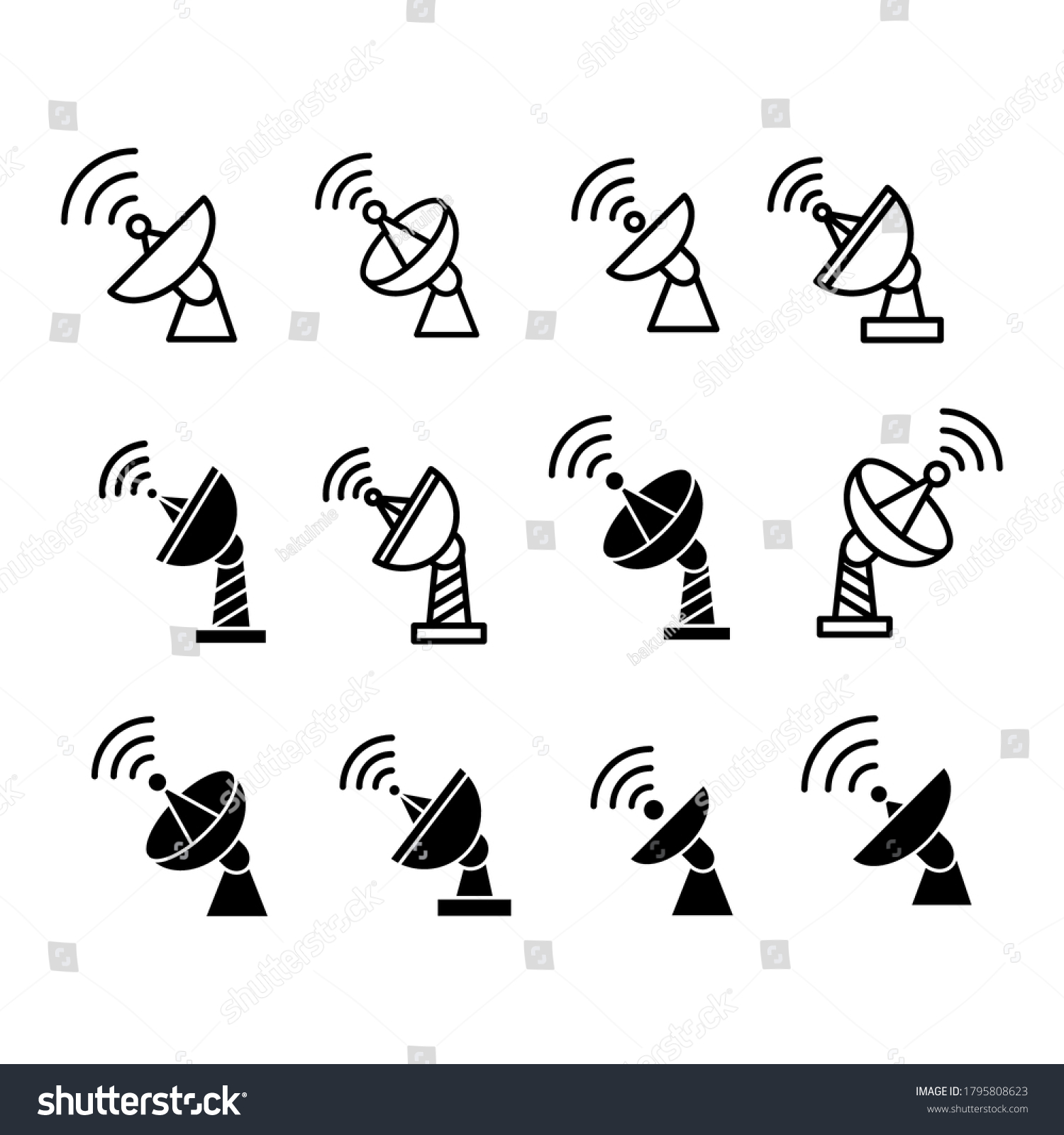 Antenna Satellite Icon Set Vector: เวกเตอร์สต็อก (ปลอดค่าลิขสิทธิ์ ...