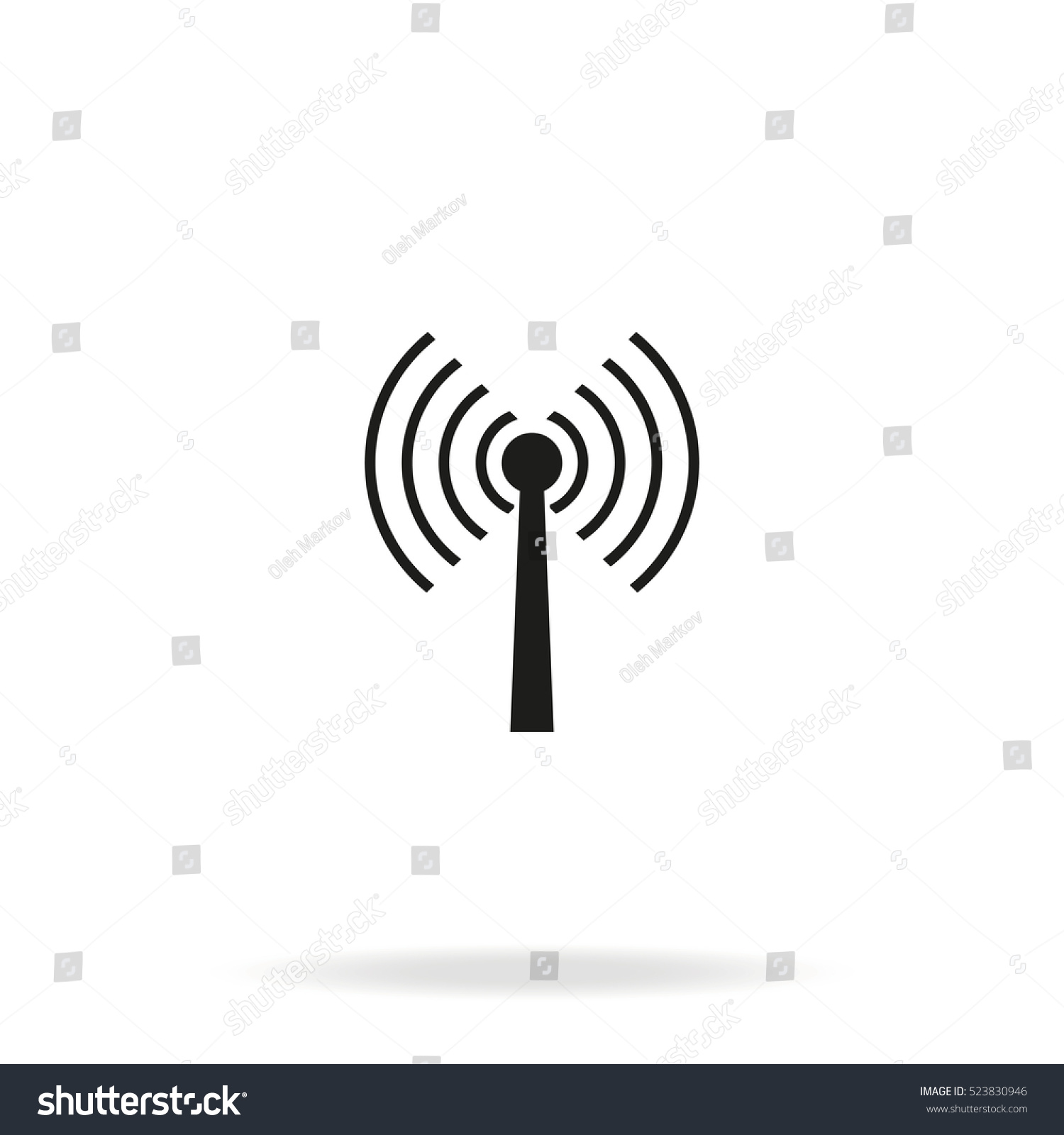 Antenna Vector Icon Wifi Icon Stock Vector (Royalty Free) 523830946