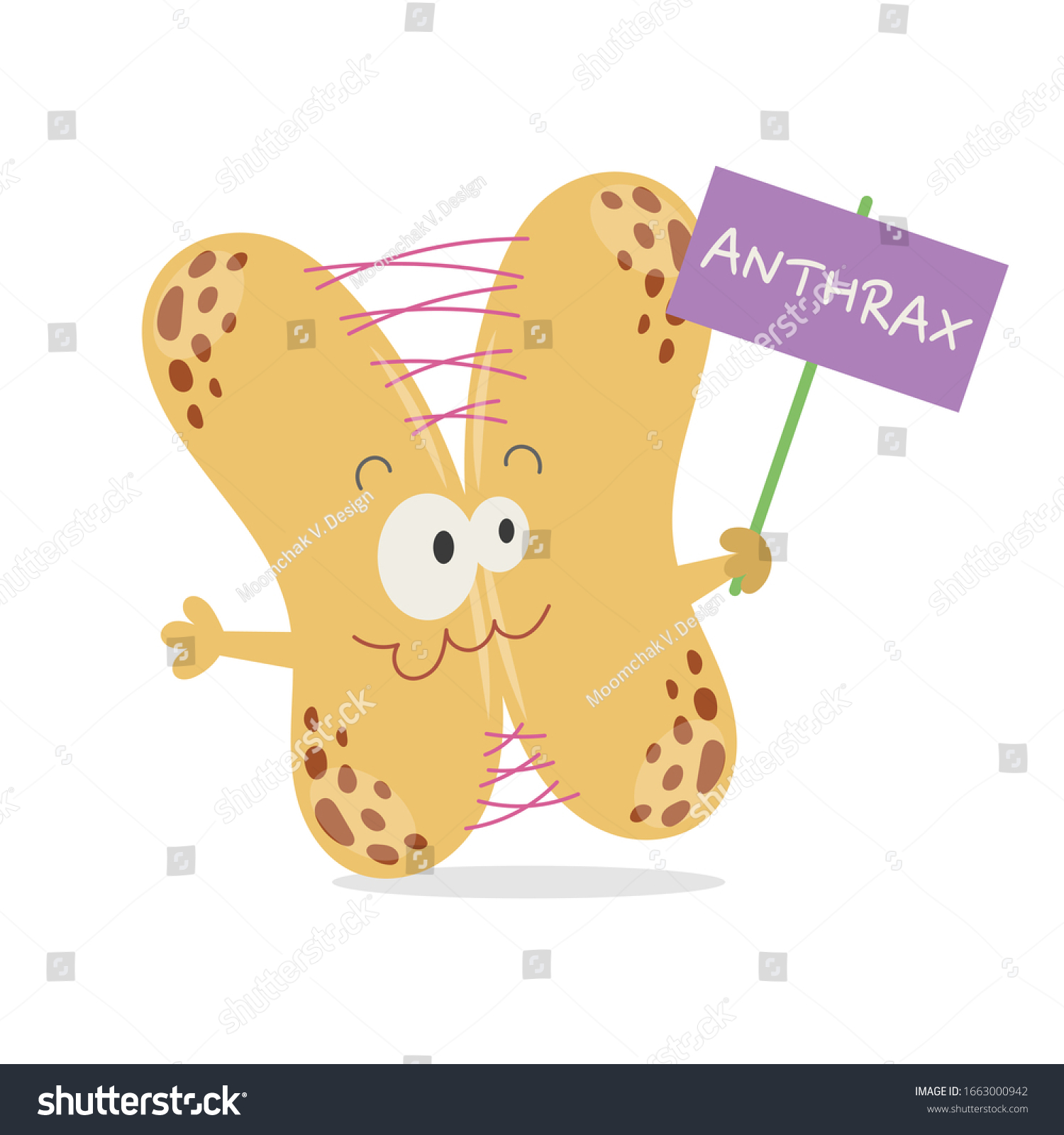 Anthrax Disease Cell Vector Illustration Cartoon: เวกเตอร์สต็อก (ปลอด ...