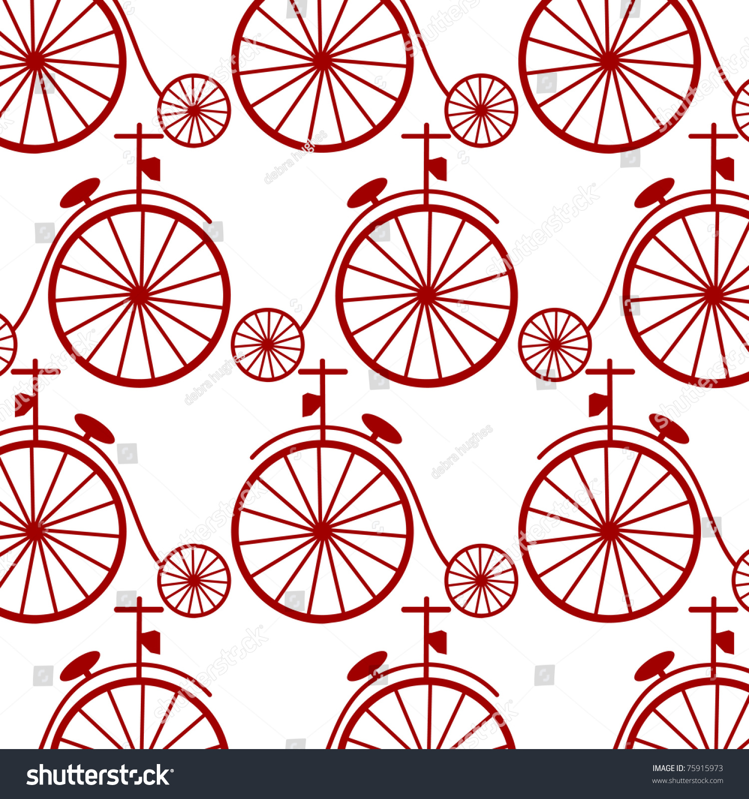 Antique Bike Pattern Wallpaper Stock Vector (Royalty Free) 75915973
