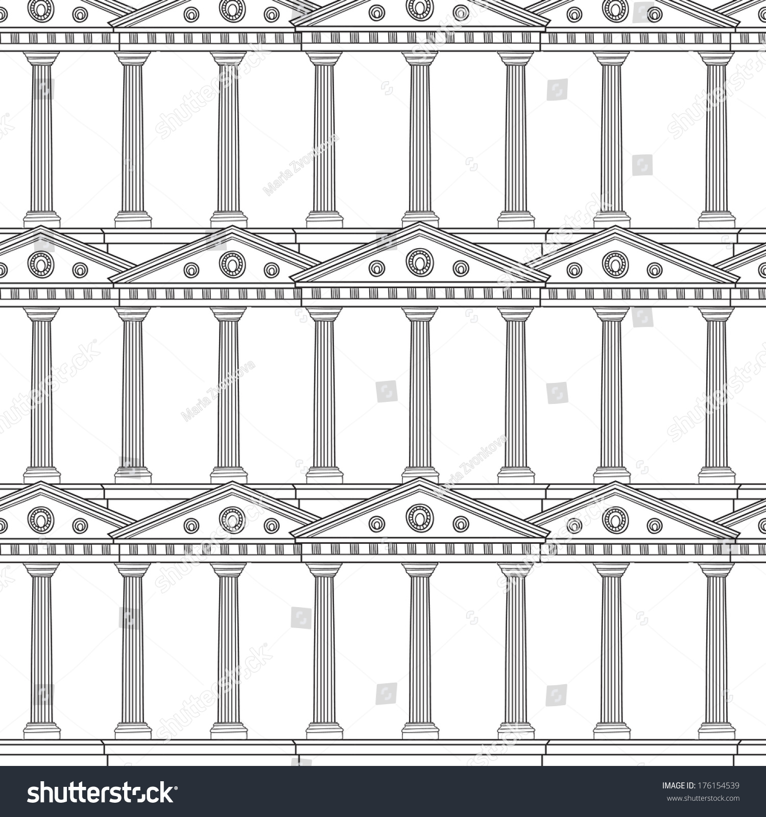 Antique Colonnade Border Texture Pattern Background: vector de stock ...