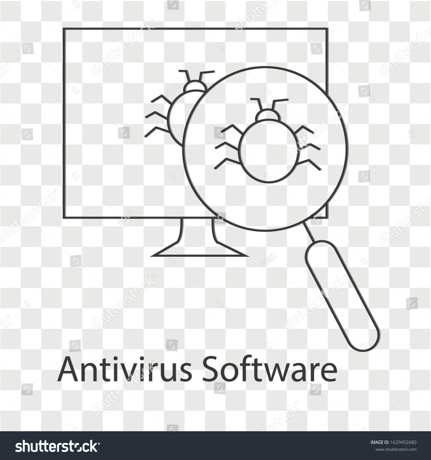 Antivirus Software Concept On Transparency Background Stock Vector ...