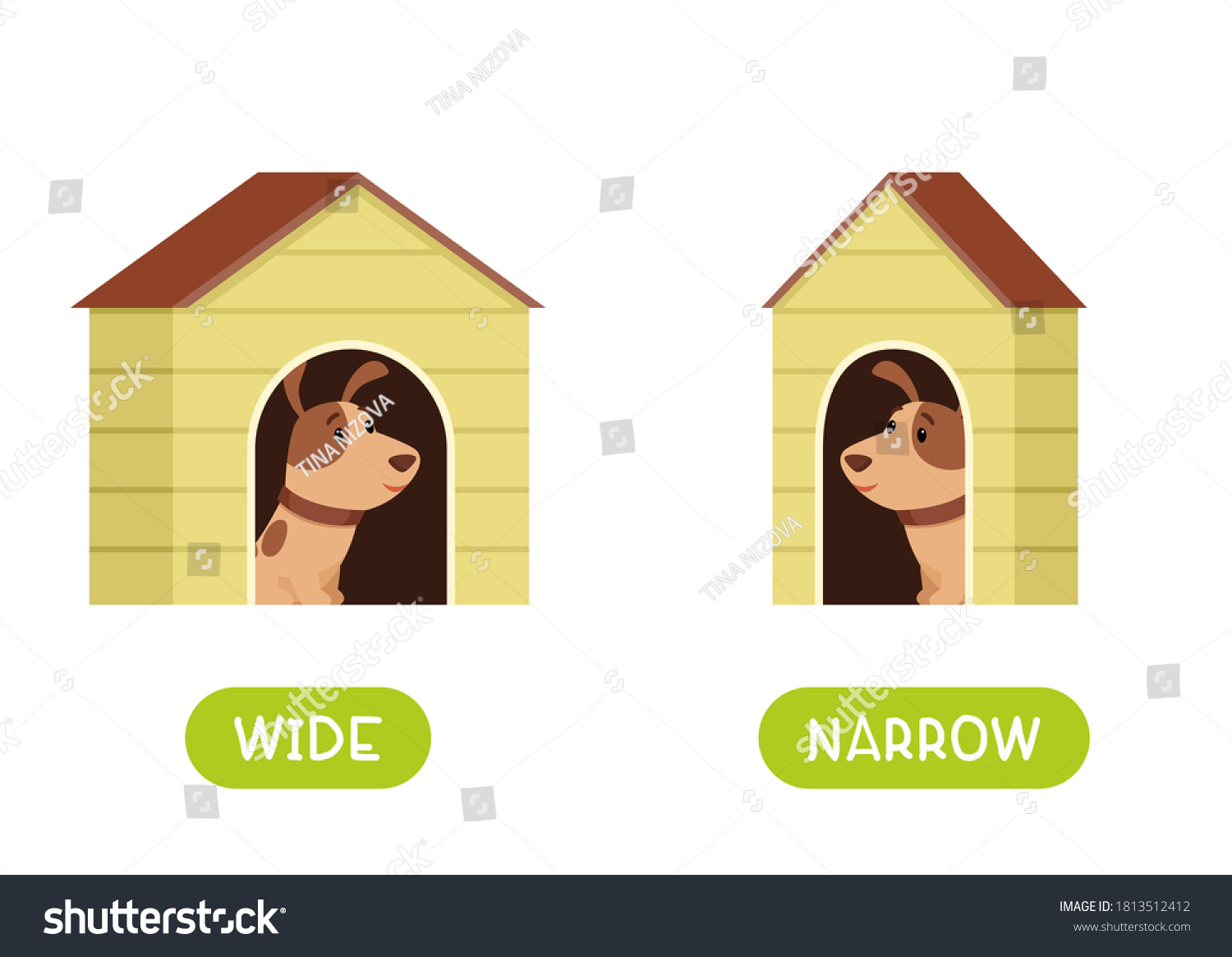 Antonyms Concept Wide Narrow Educational Flash Stock Vector (Royalty ... Antonyms Concept Wide Narrow Educational Flash Stock Vector (Royalty ...