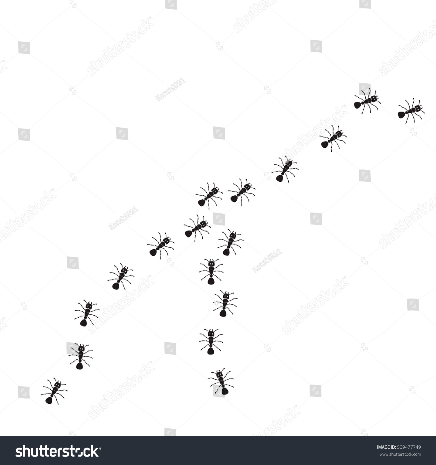 Ants Column Background On White Stock Vector (Royalty Free) 509477749