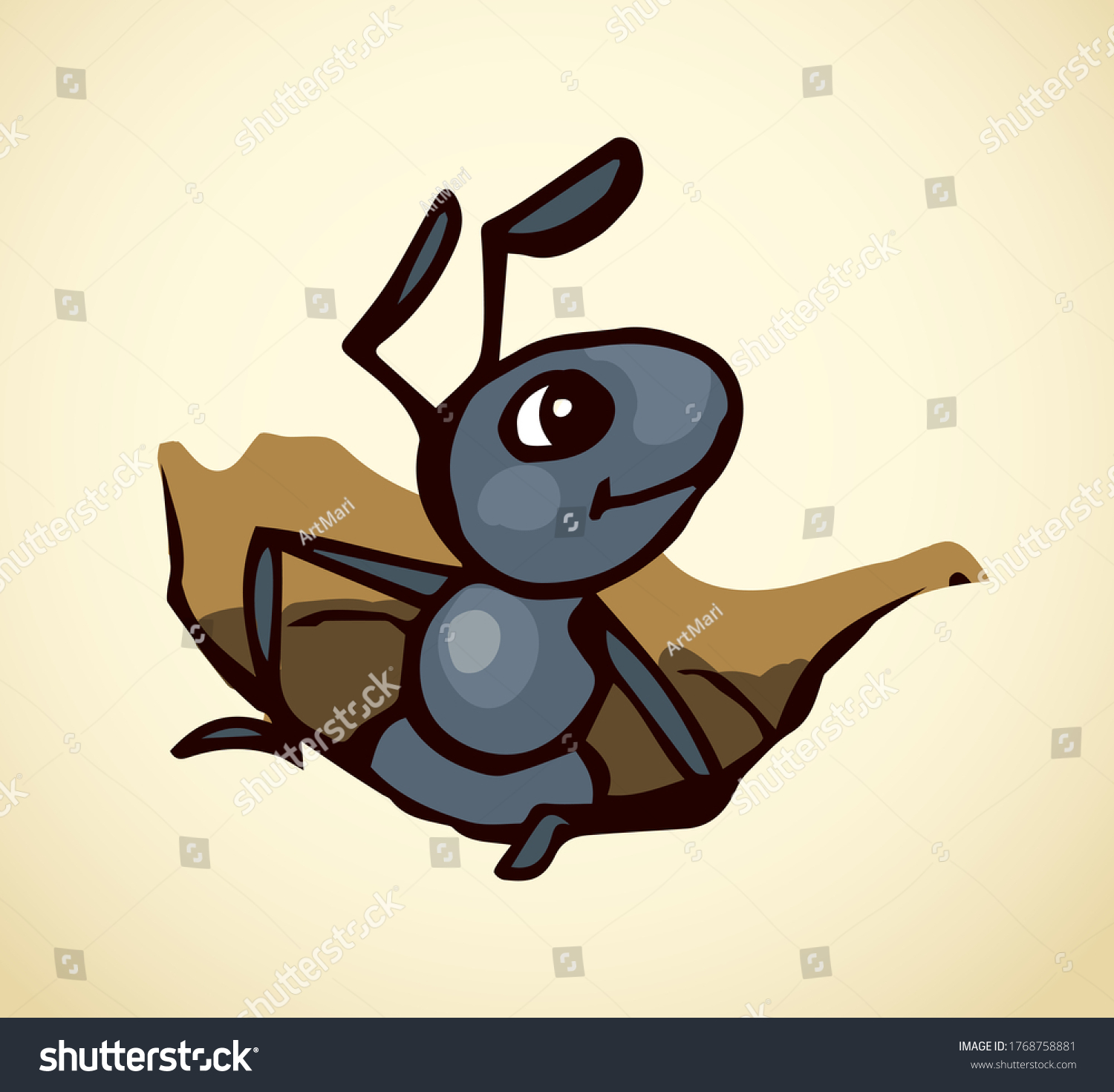 Ants Anthill Vector Drawing Stock Vector (Royalty Free) 1768758881