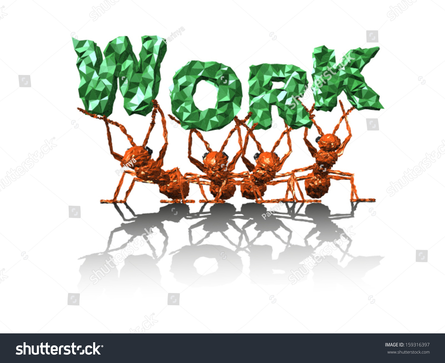 Ants Team Work Word Stock Vector 159316397 - Shutterstock
