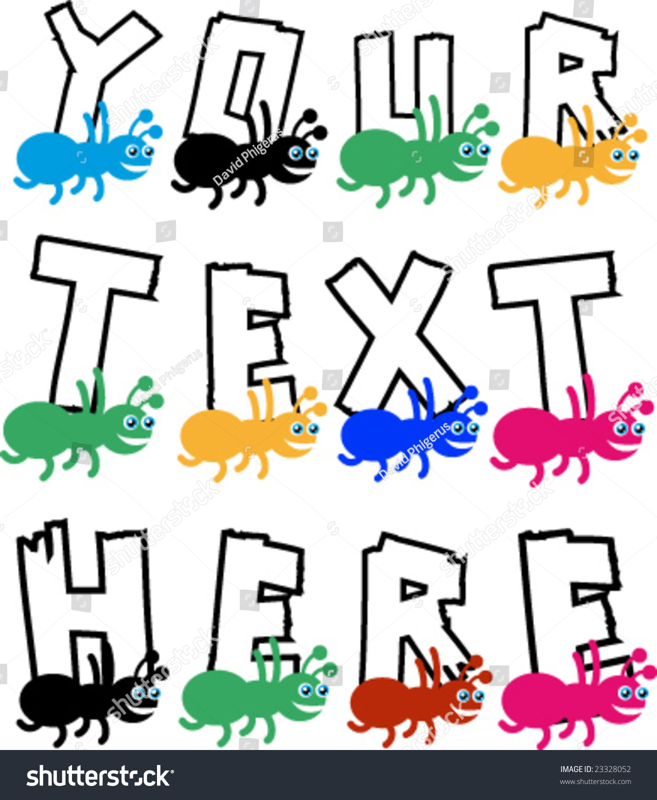 Ants Text Parade Stock Vector 23328052 - Shutterstock
