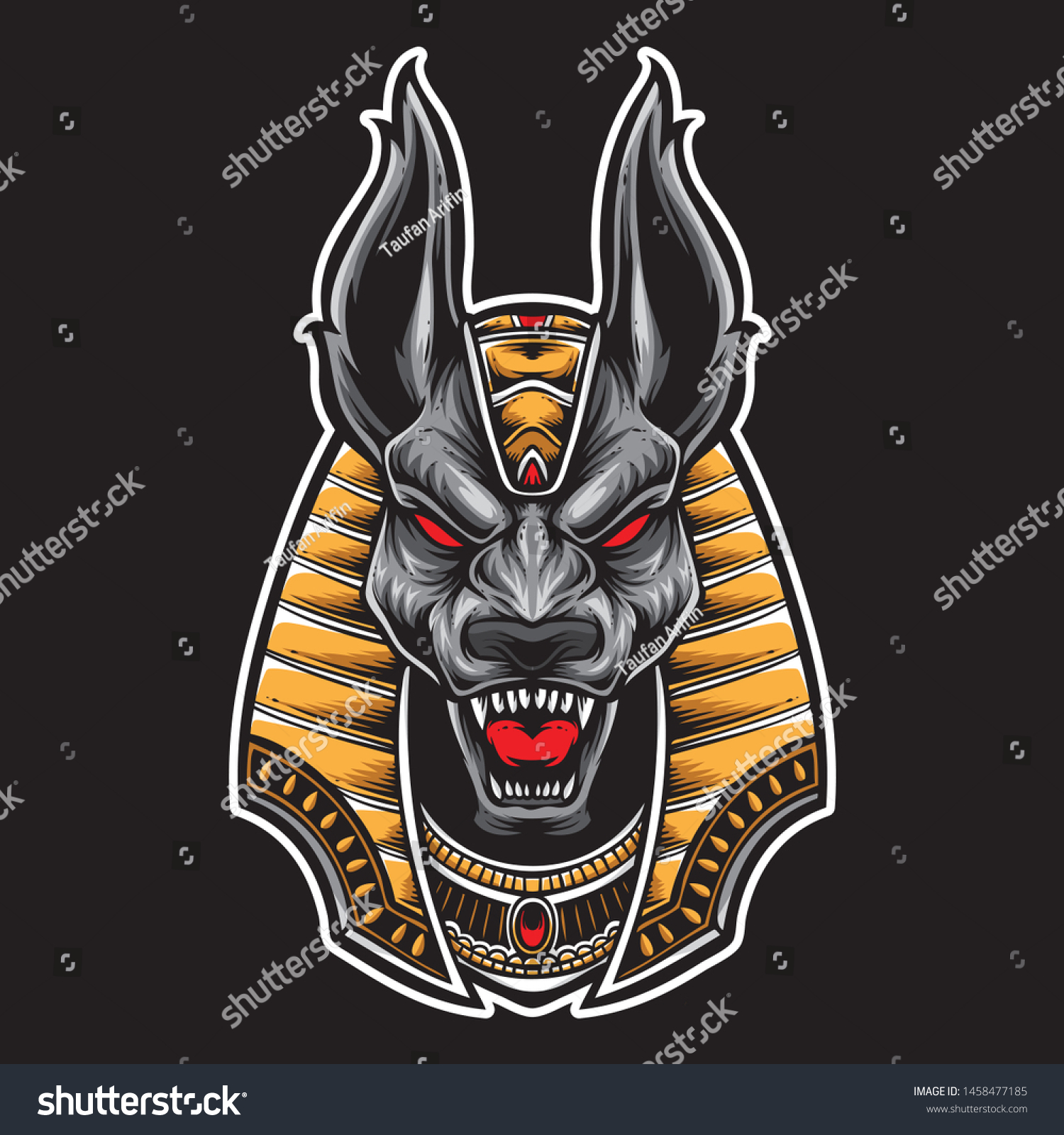 Anubis Head Scream Vector Logo 库存矢量图（免版税）1458477185 | Shutterstock