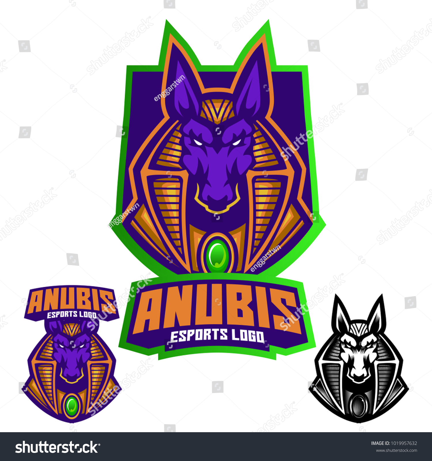 Anubis Mascot Logo Stock Vector (Royalty Free) 1019957632