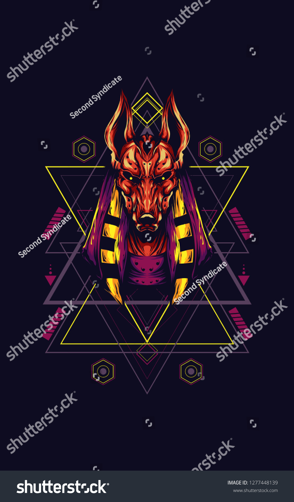 Anubis Sacred Geometry Stock Vector (Royalty Free) 1277448139