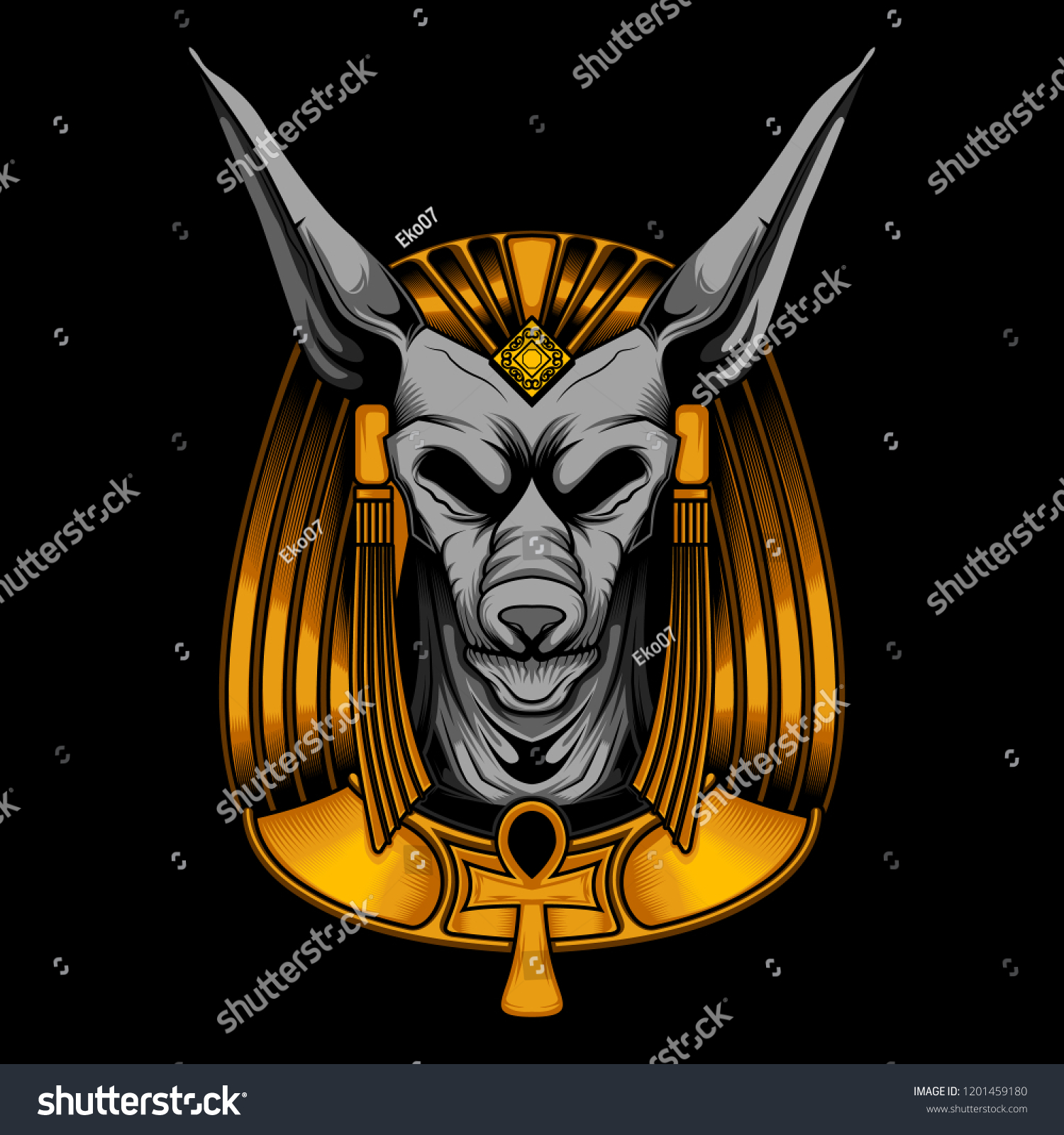 Anubis Vector Illustration Art Stock Vector (Royalty Free) 1201459180 ...