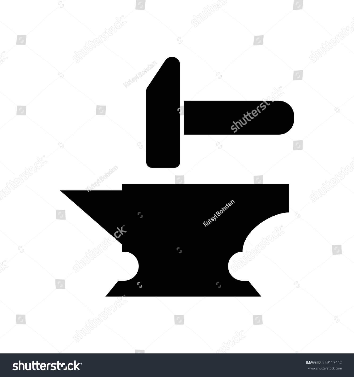 Anvil Icon On White Background Stock Vector 259117442 : Shutterstock