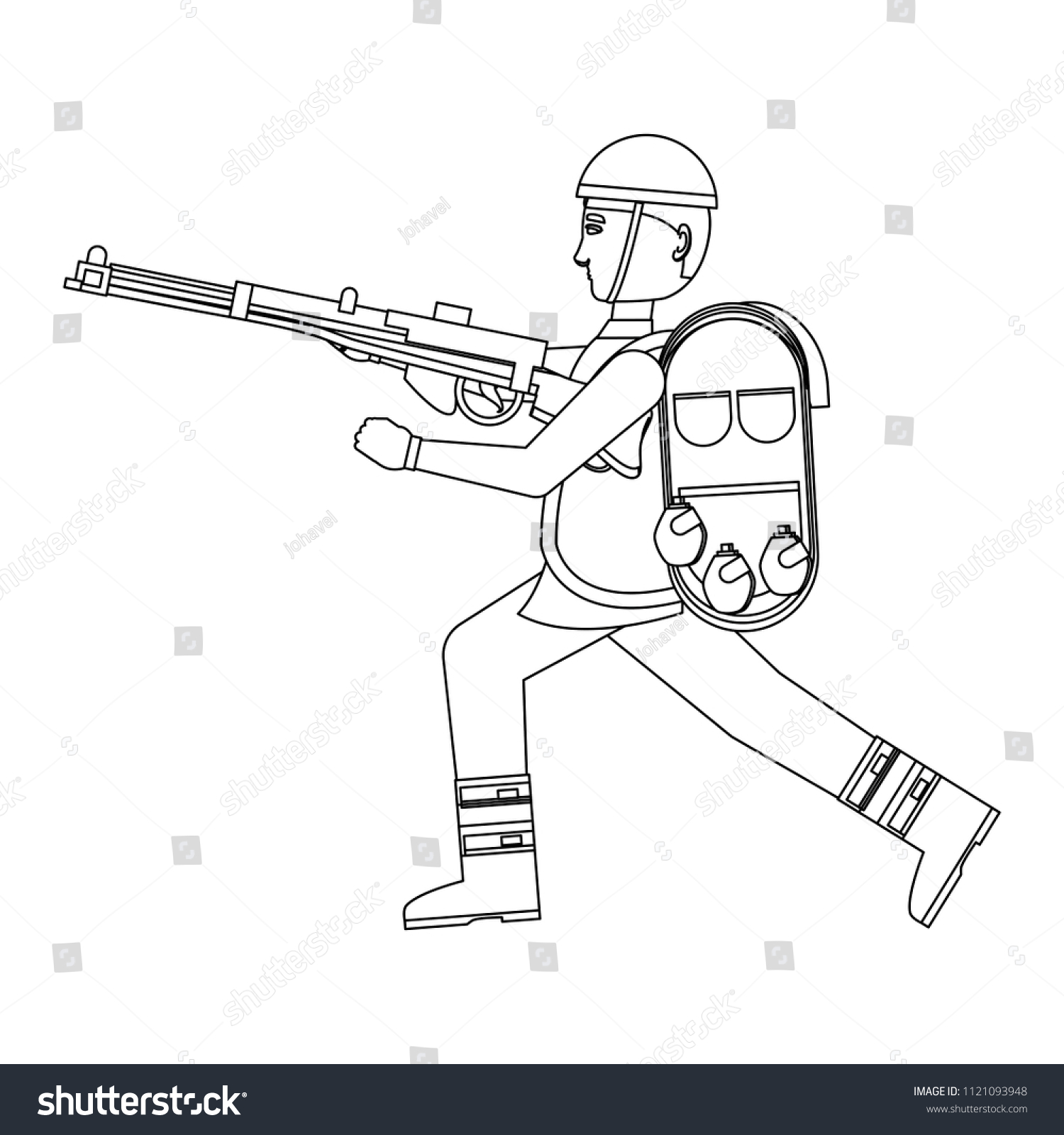 Anzac Soldier Icon Stock Vector (Royalty Free) 1121093948