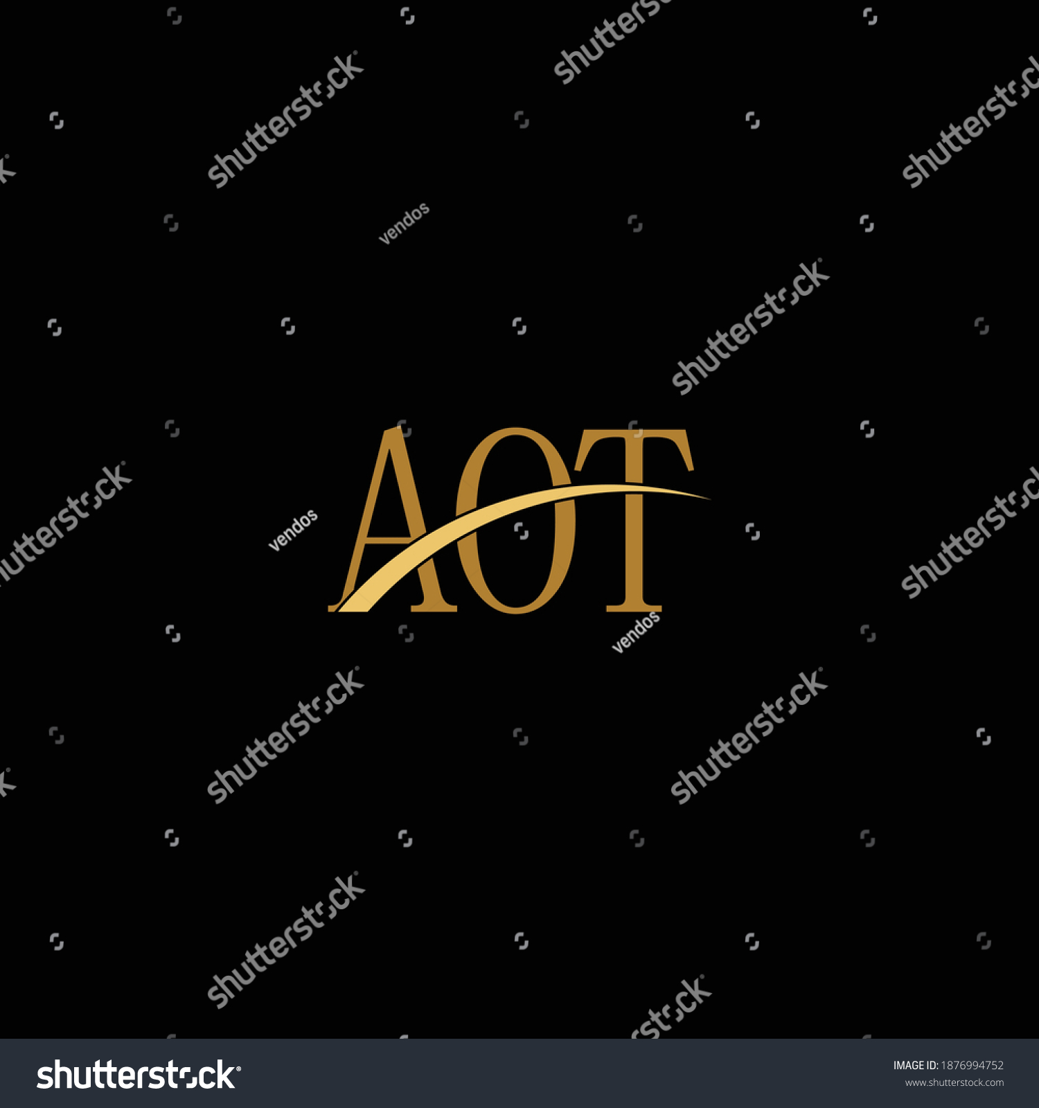 Aot Initials Logo Vector Vintage Gold Stock Vector (Royalty Free ...