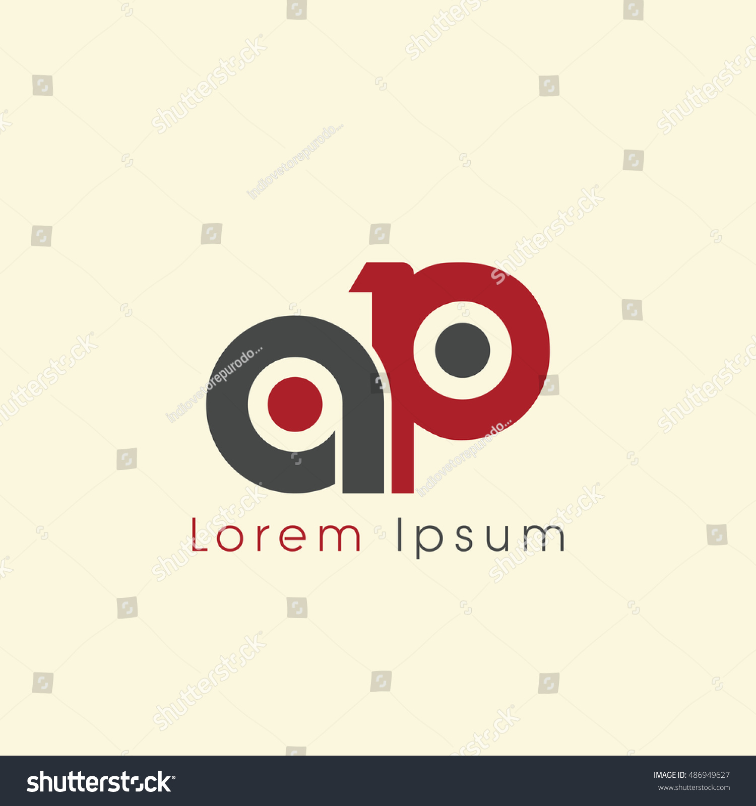 Ap Initial Letter Linked Lowercase Logo Stock Vector (Royalty Free) 486949627