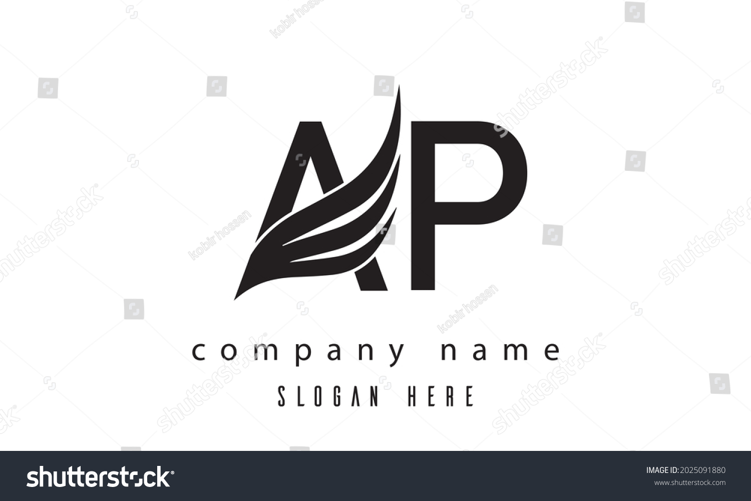 Ap Wings Latter Logo Vector Stock Vector (Royalty Free) 2025091880 ...