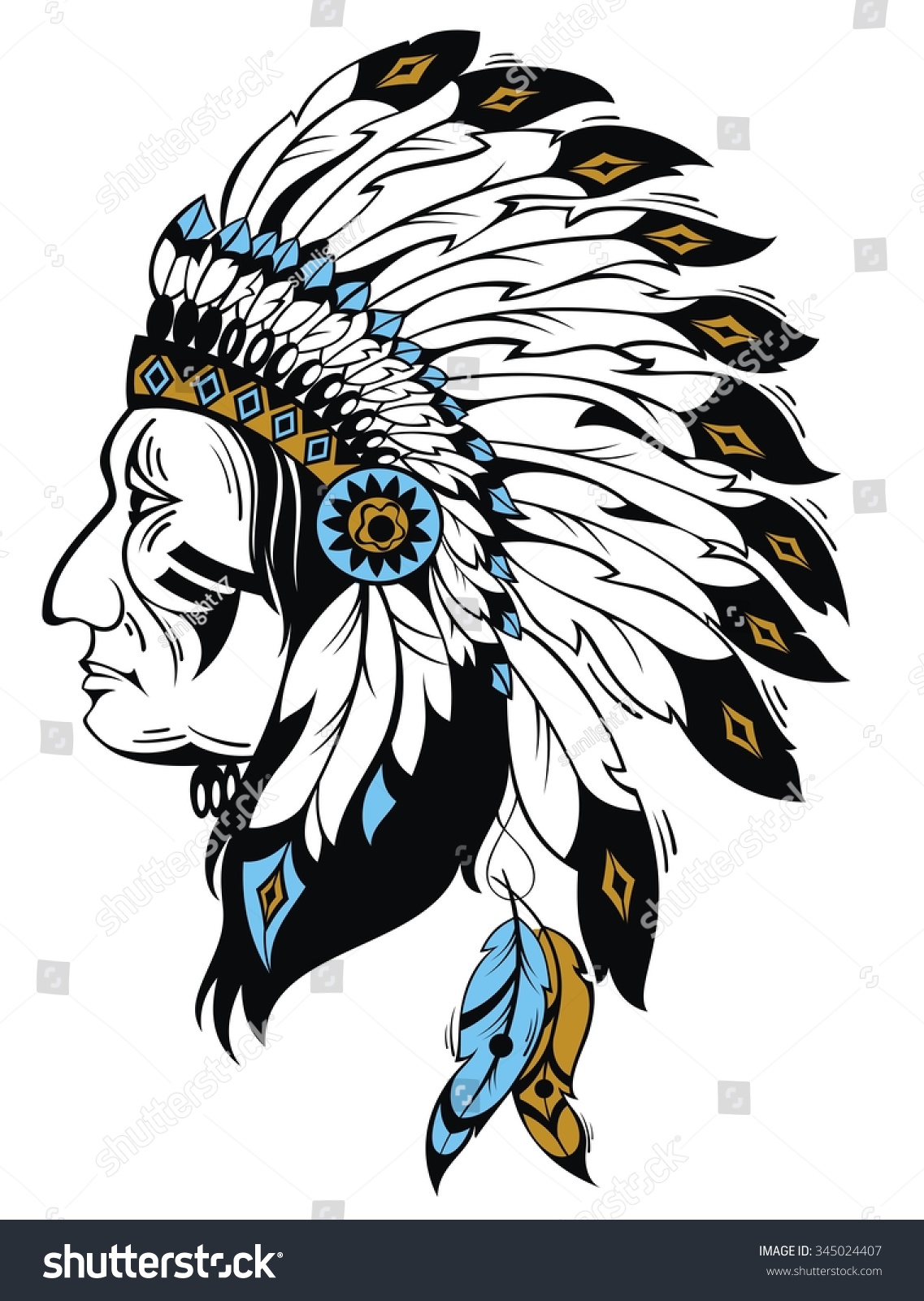 Apaches Mascot: vector de stock (libre de regalías) 345024407
