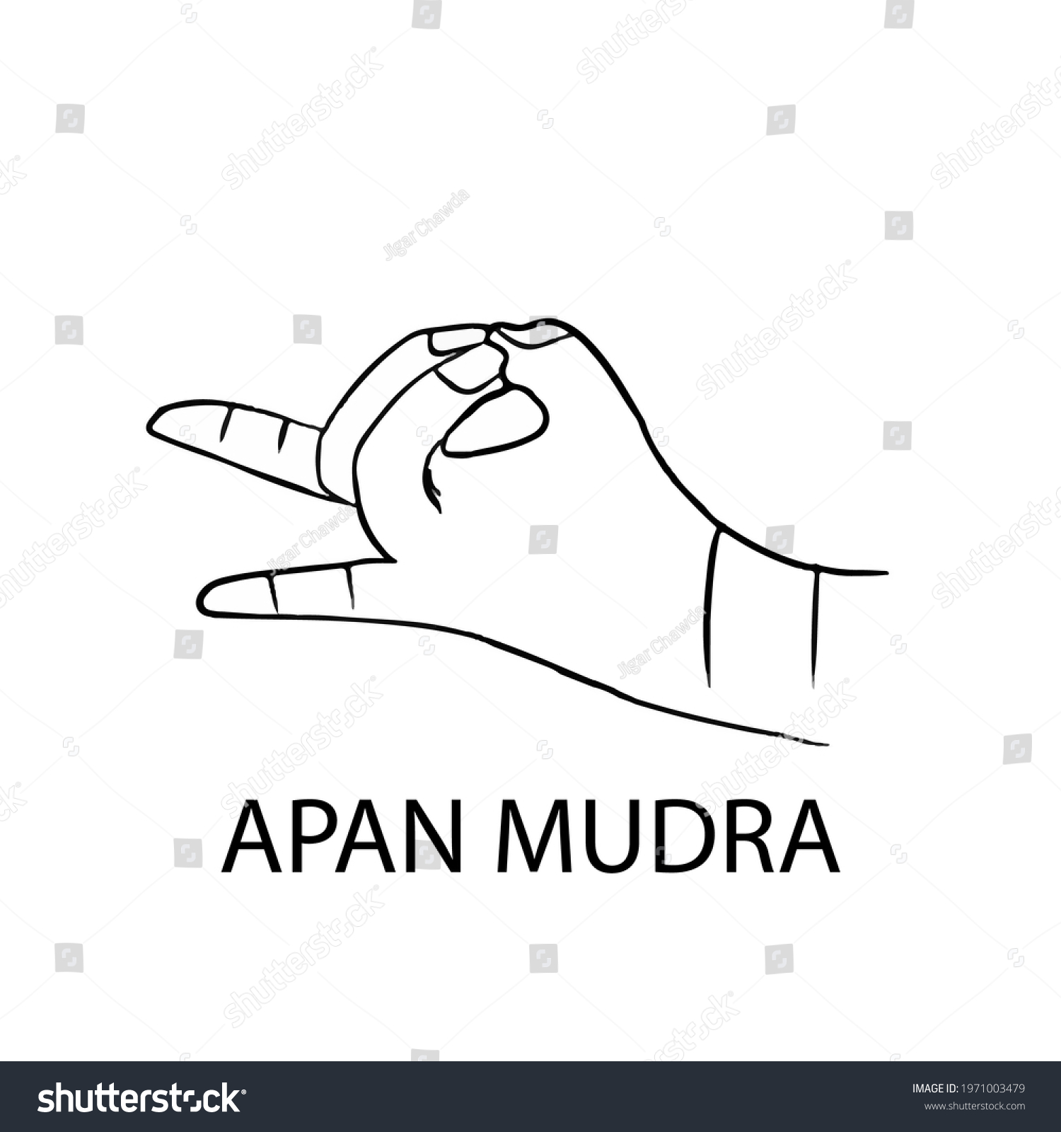 Apan Mudra Hand Vector Design: vector de stock (libre de regalías ...