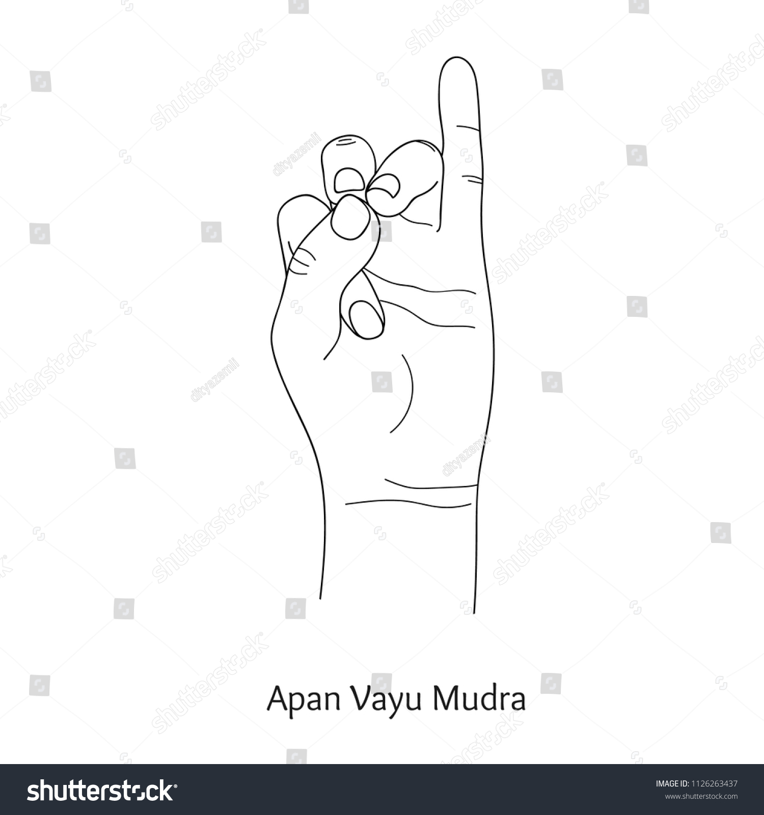 Apan Vayu Mudra Lifesaver Gesture Vector Stock Vector (Royalty Free ... Apan Vayu Mudra Lifesaver Gesture Vector Stock Vector (Royalty Free ...