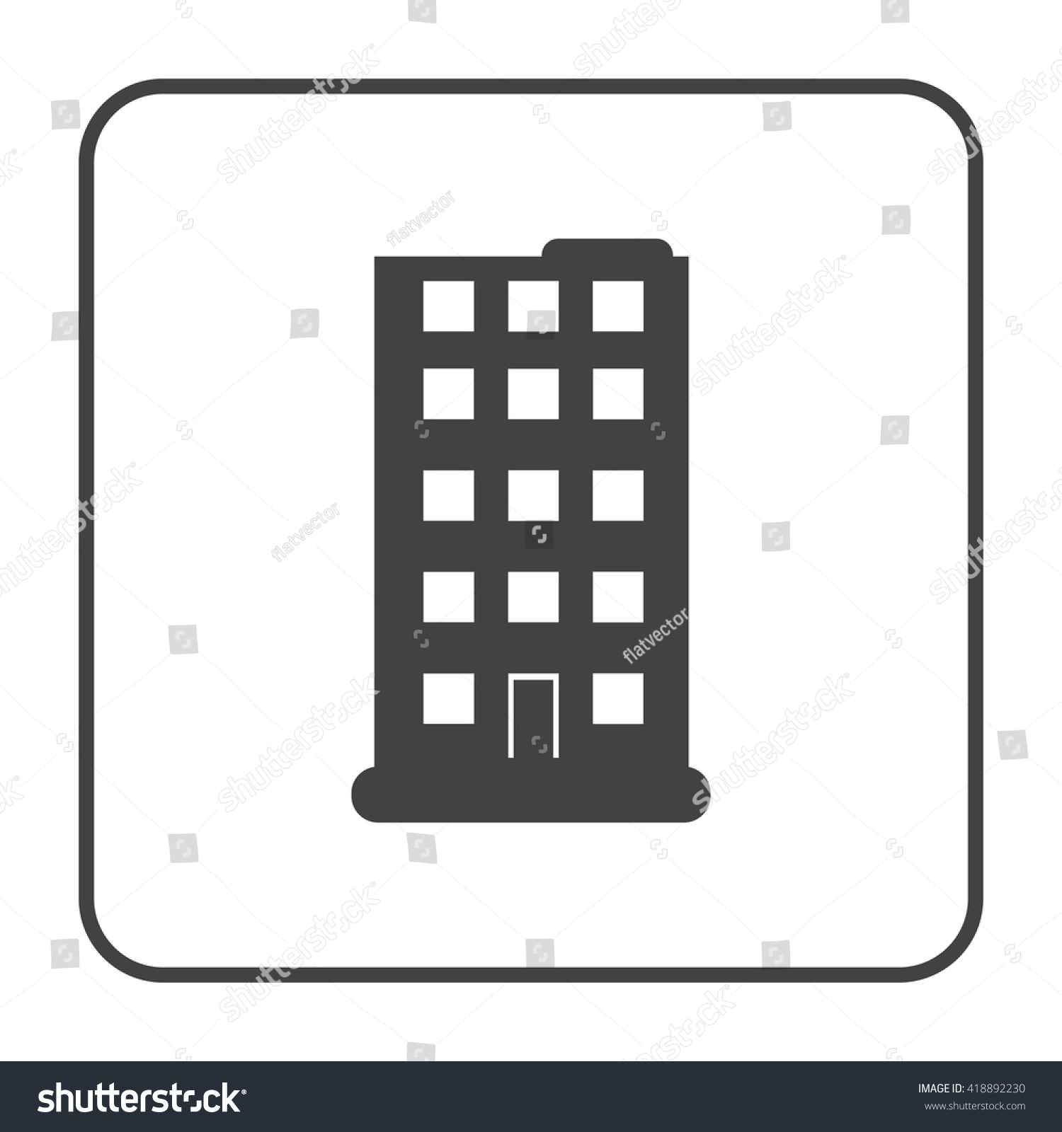 Apartment Building Icon Stock Vector (Royalty Free) 418892230 ...