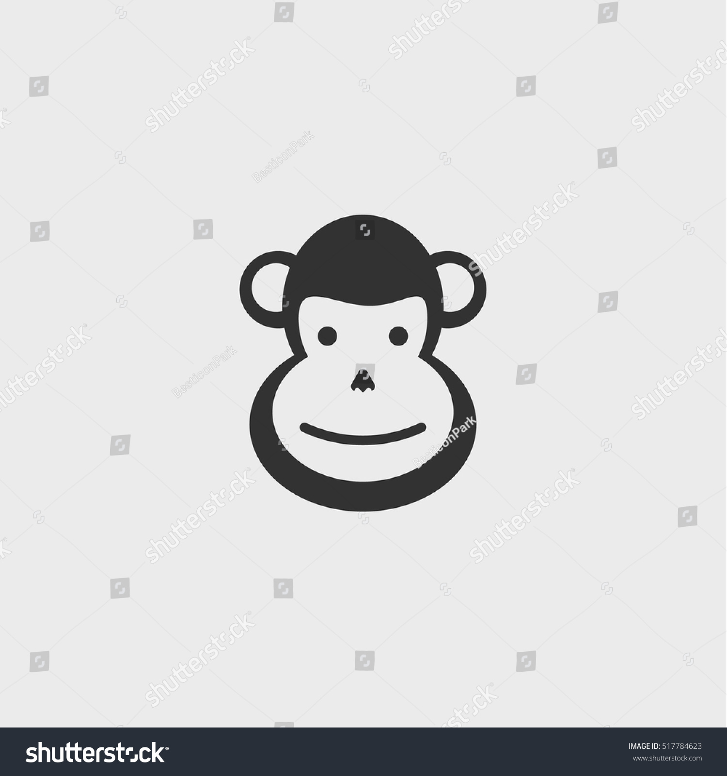 Ape Face Iconvector Design: vector de stock (libre de regalías) 517784623