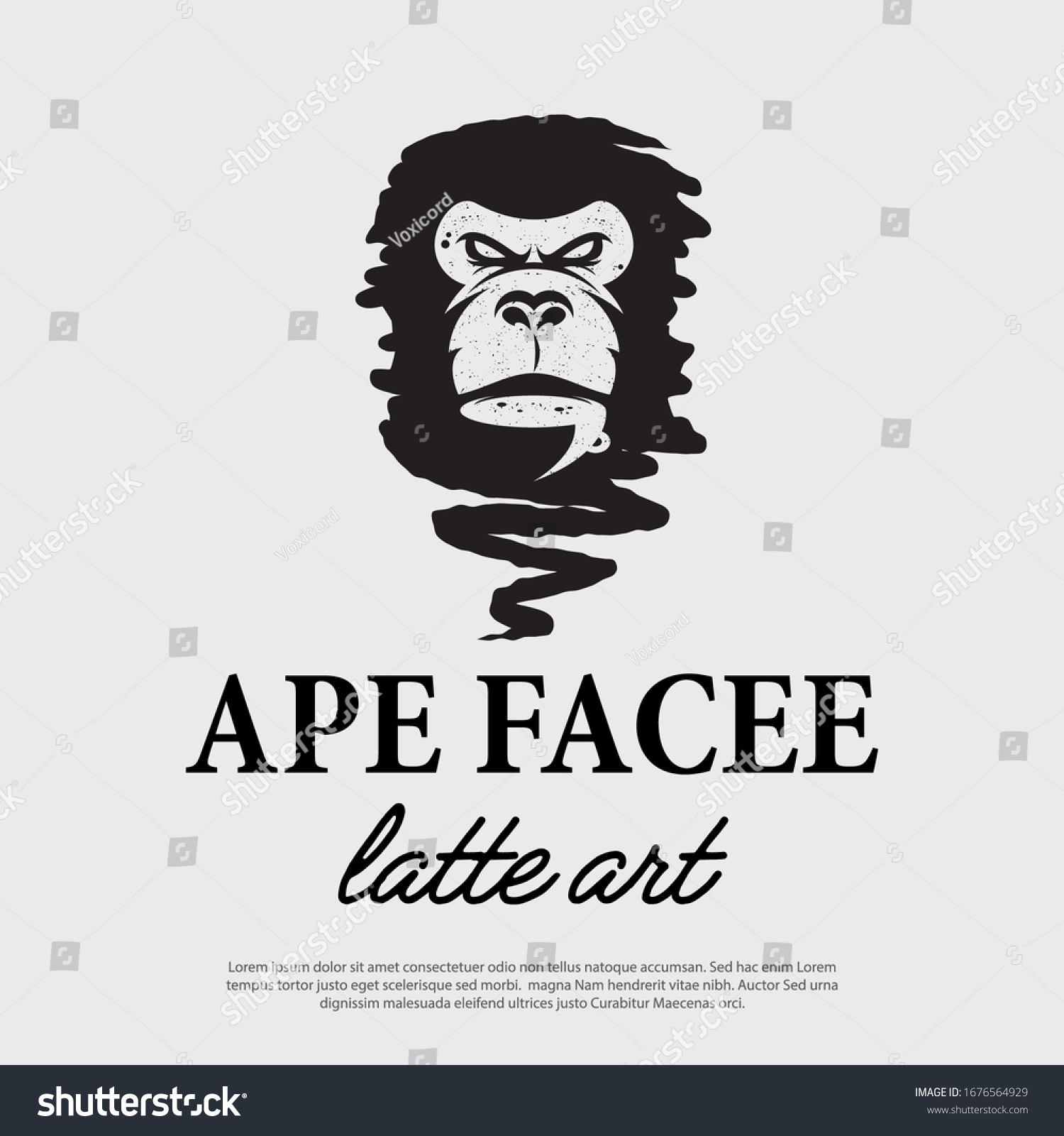 Cara de simio con un vector: vector de stock (libre de regalías ...