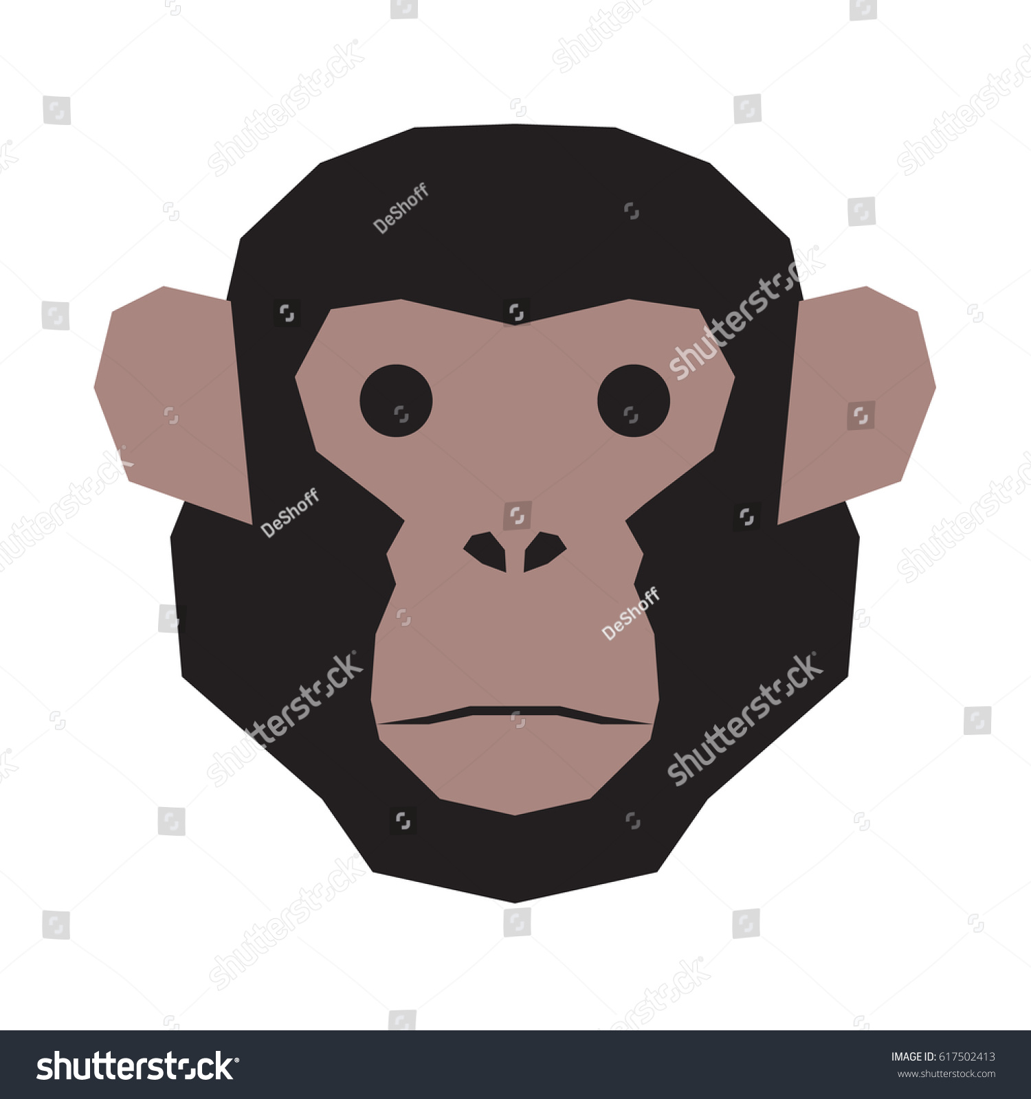 Ape Head Monkey Face Portrait Vector Stock Vector (Royalty Free ...