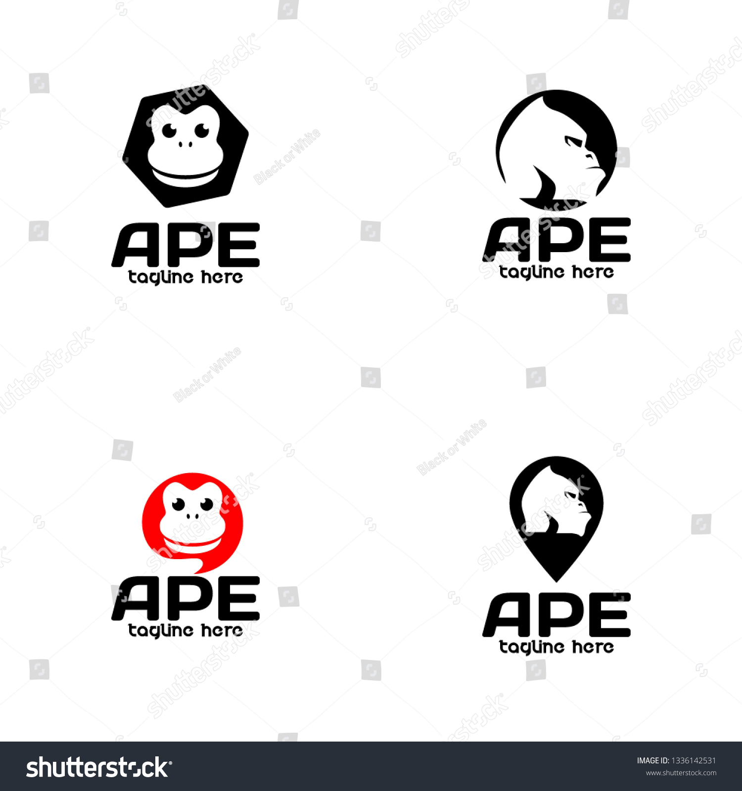 Ape Logo Design Template: vector de stock (libre de regalías ...