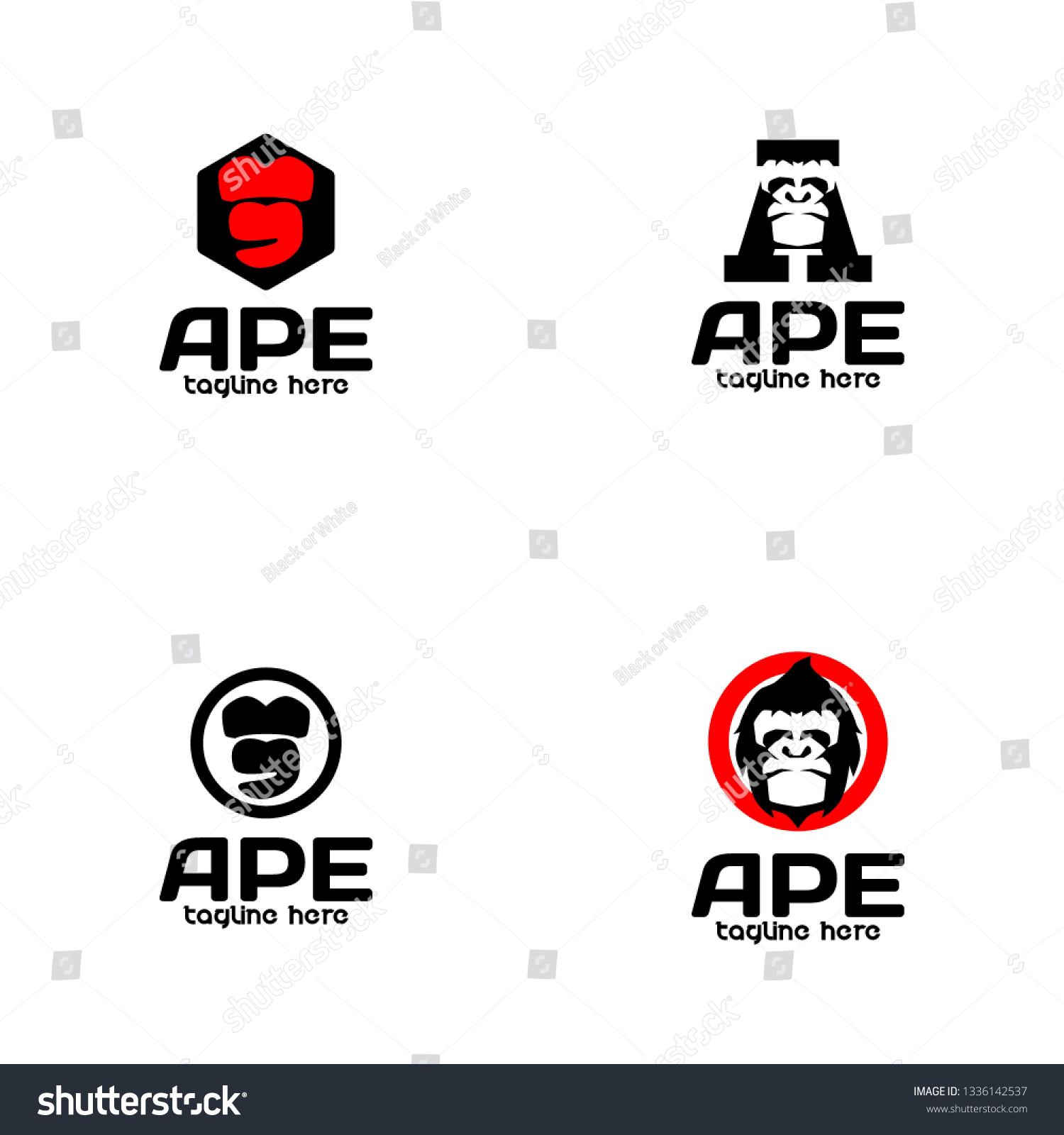 Ape Logo Design Template Stock Vector (Royalty Free) 1336142537 ...