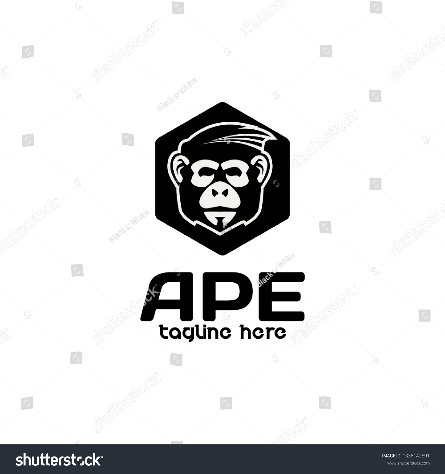 Ape Logo Design Template Stock Vector (Royalty Free) 1336142591