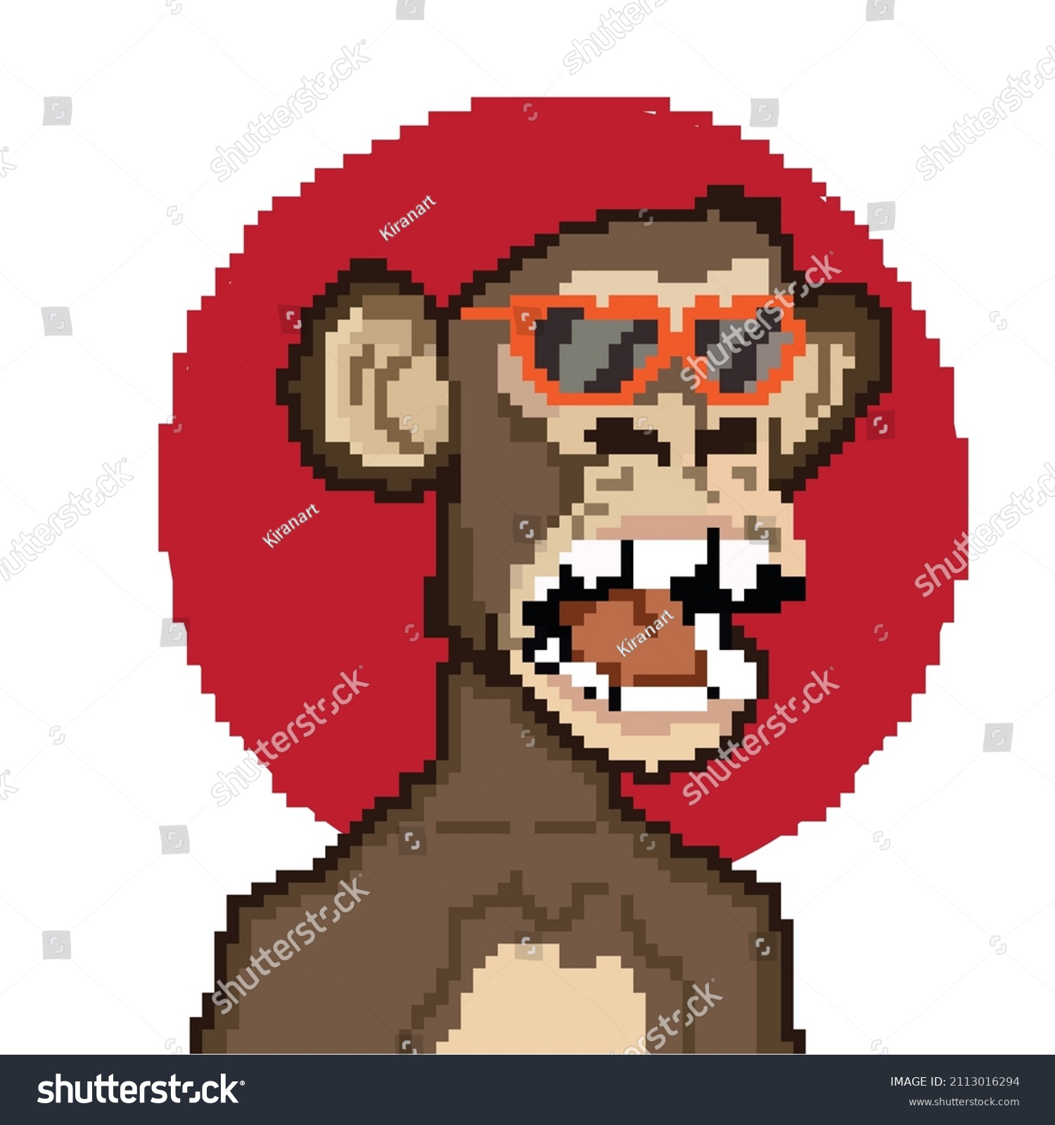 Ape Pixel Art Glasses Templates Vector: стоковая векторная графика (без ...