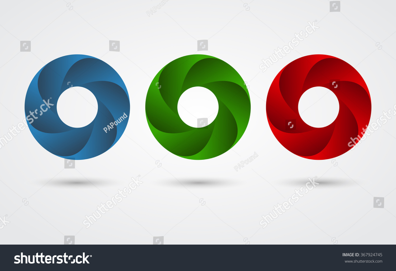Aperture Abstract Logo Set Vector Illustration Stock Vector (Royalty ...