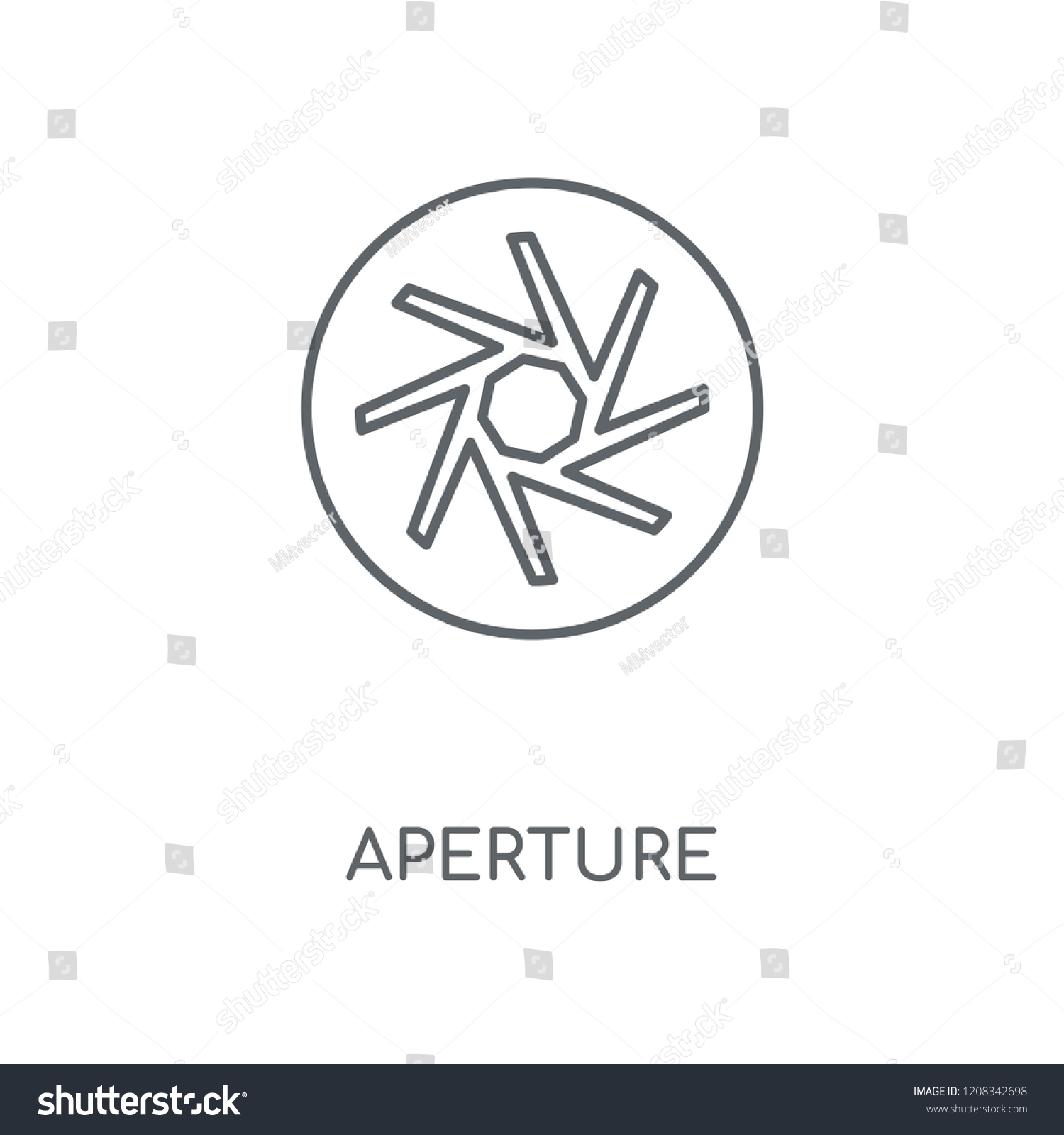 Aperture Linear Icon Aperture Concept Stroke Stock Vector (Royalty Free ...