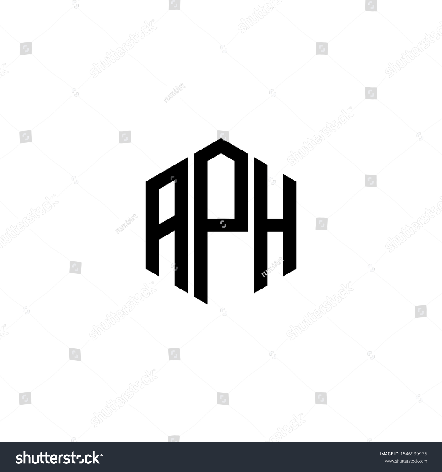 Aph Letter Logo Design Polygon Monogram: vector de stock (libre de ...