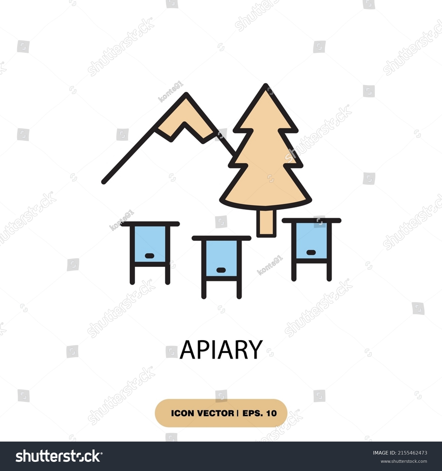 Apiary Icons Symbol Vector Elements Infographic Stock Vector (Royalty ...