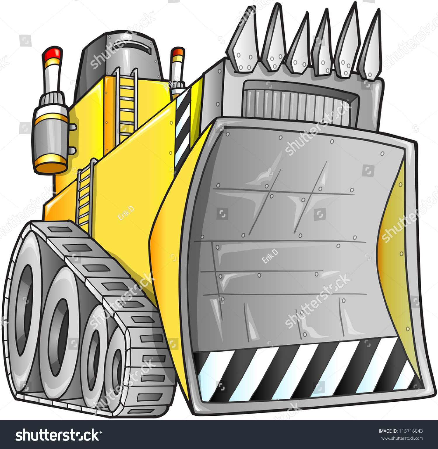 Apocalyptic Bulldozer Vector Illustration Stock Vector (Royalty Free ...