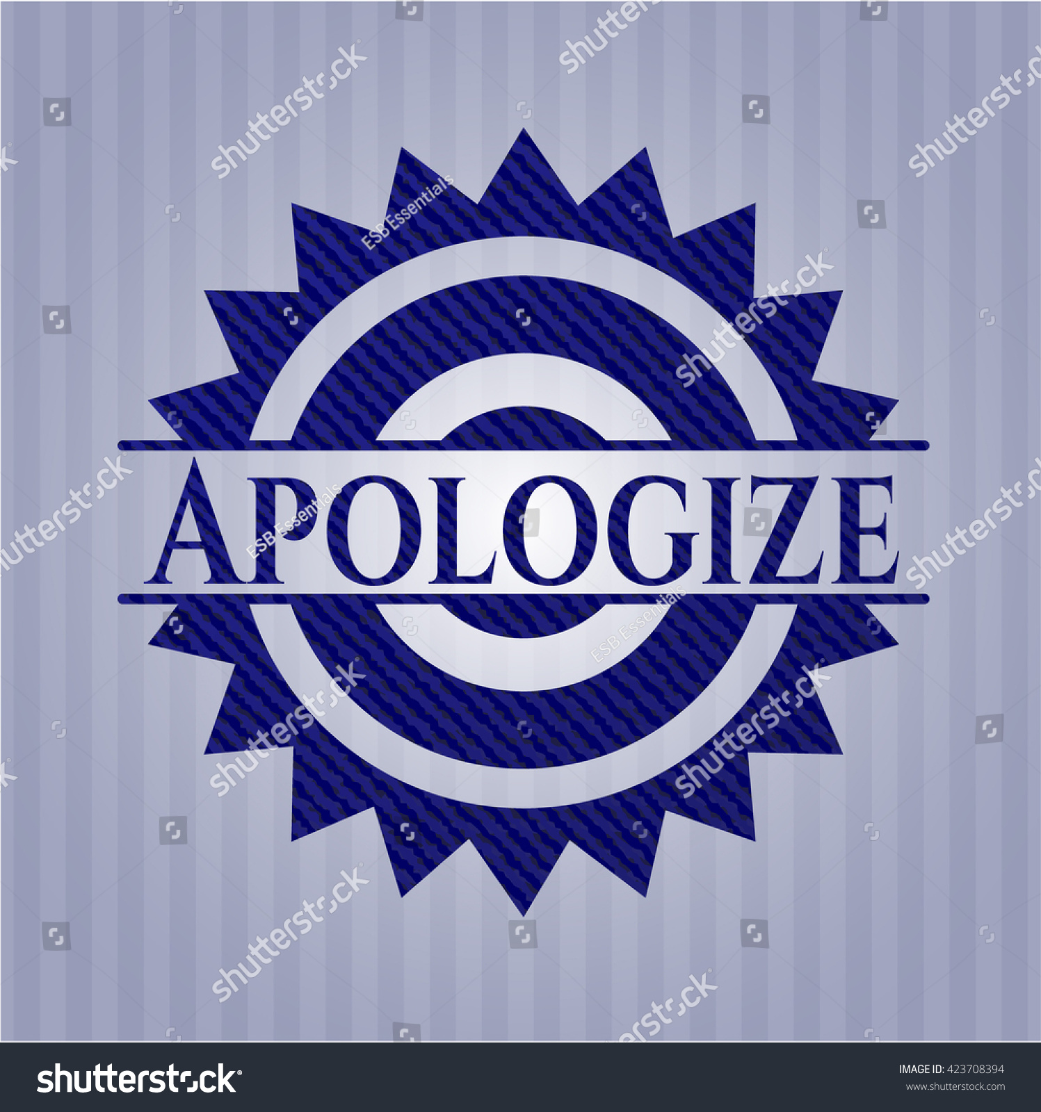 Apologize Badge Jean Texture: เวกเตอร์สต็อก (ปลอดค่าลิขสิทธิ์ ...