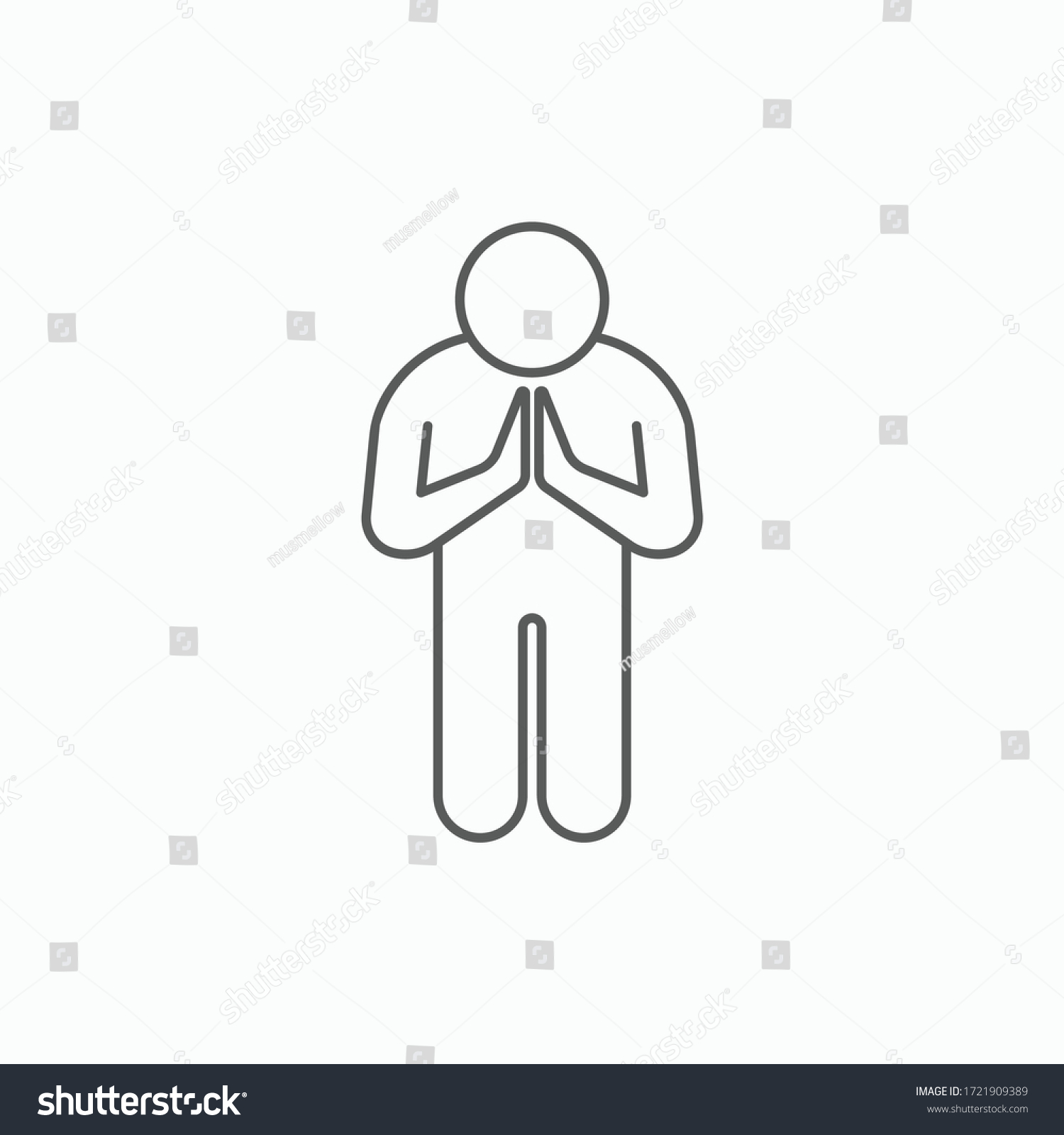 Apologize Icon Pay Respect Vector Stock Vector (Royalty Free) 1721909389
