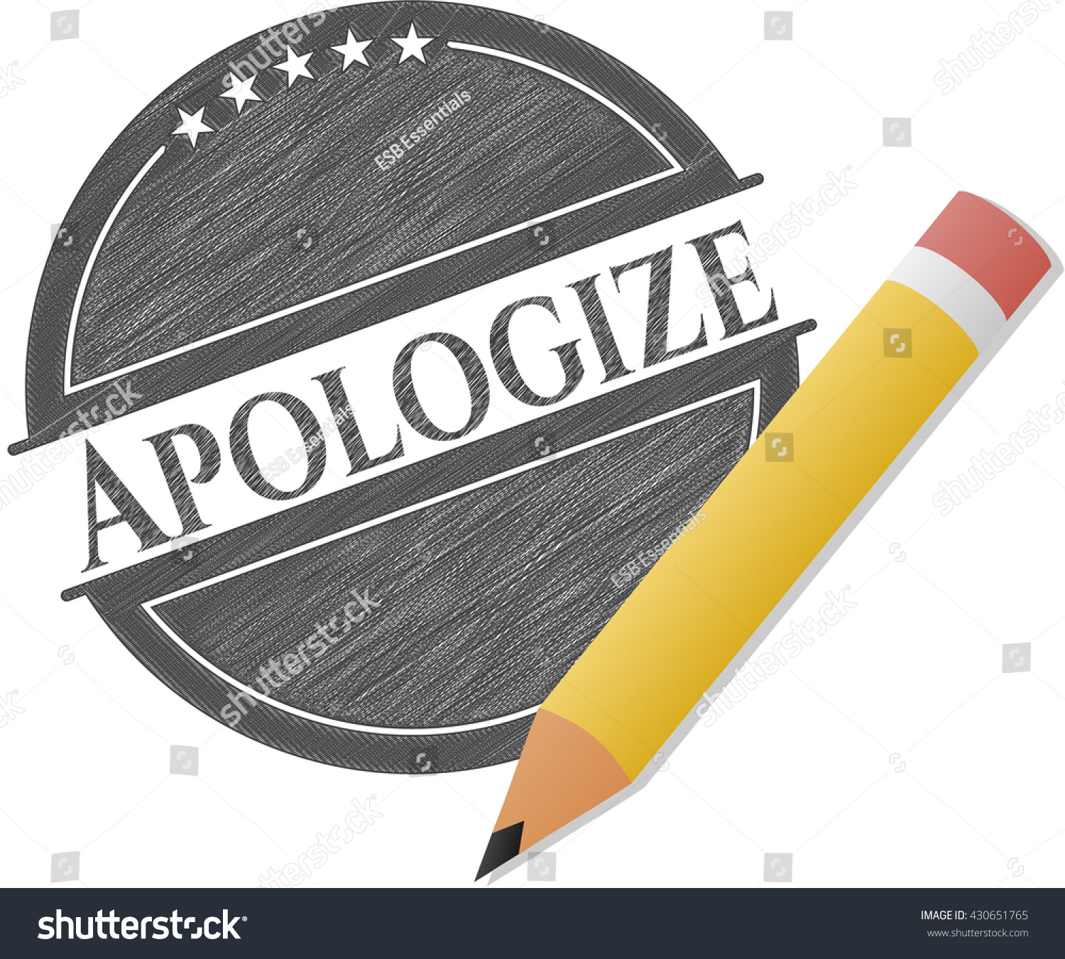 Apologize Pencil Draw Stock Vector (Royalty Free) 430651765