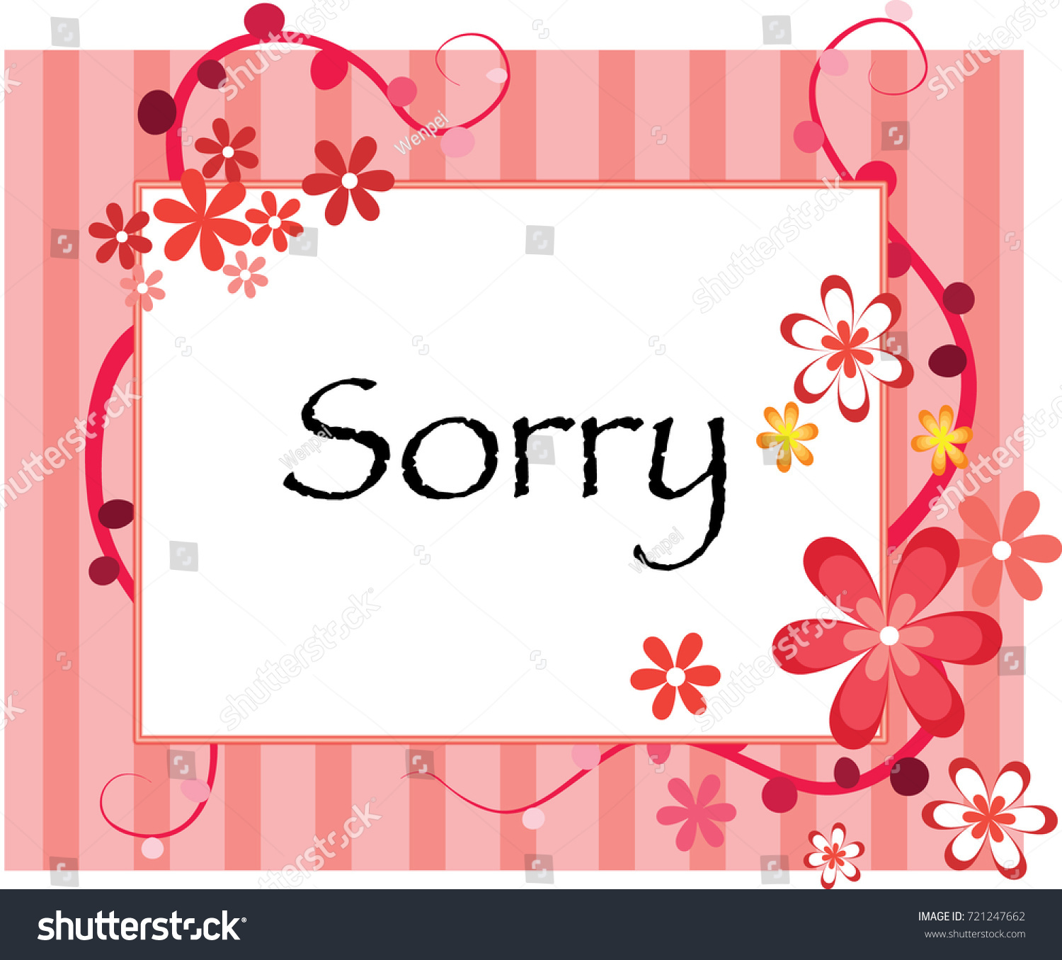 Apology Card Sorry Stock Vector (Royalty Free) 721247662