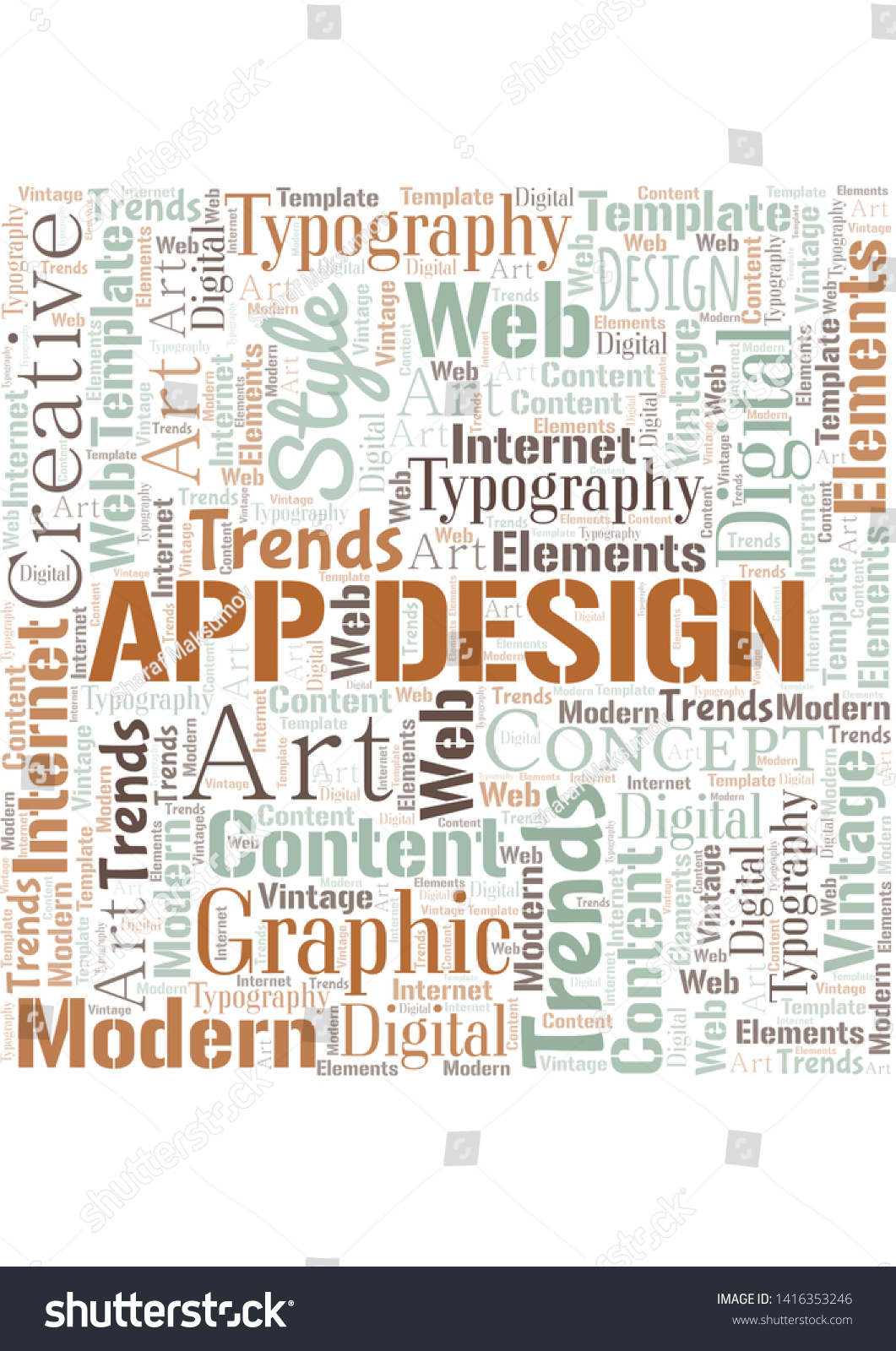 App Design Word Cloud Wordcloud Made Stock Vector (Royalty Free ...