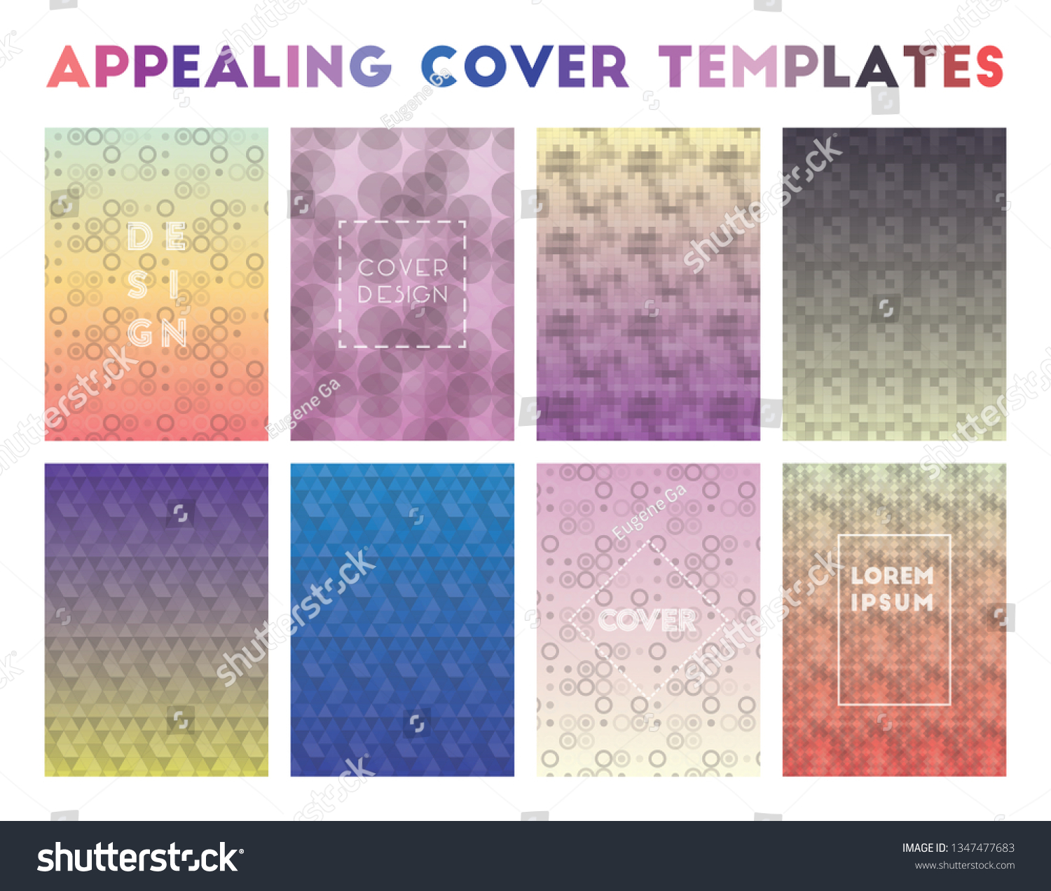 Appealing Cover Templates Actual Geometric Patterns Stock Vector ...