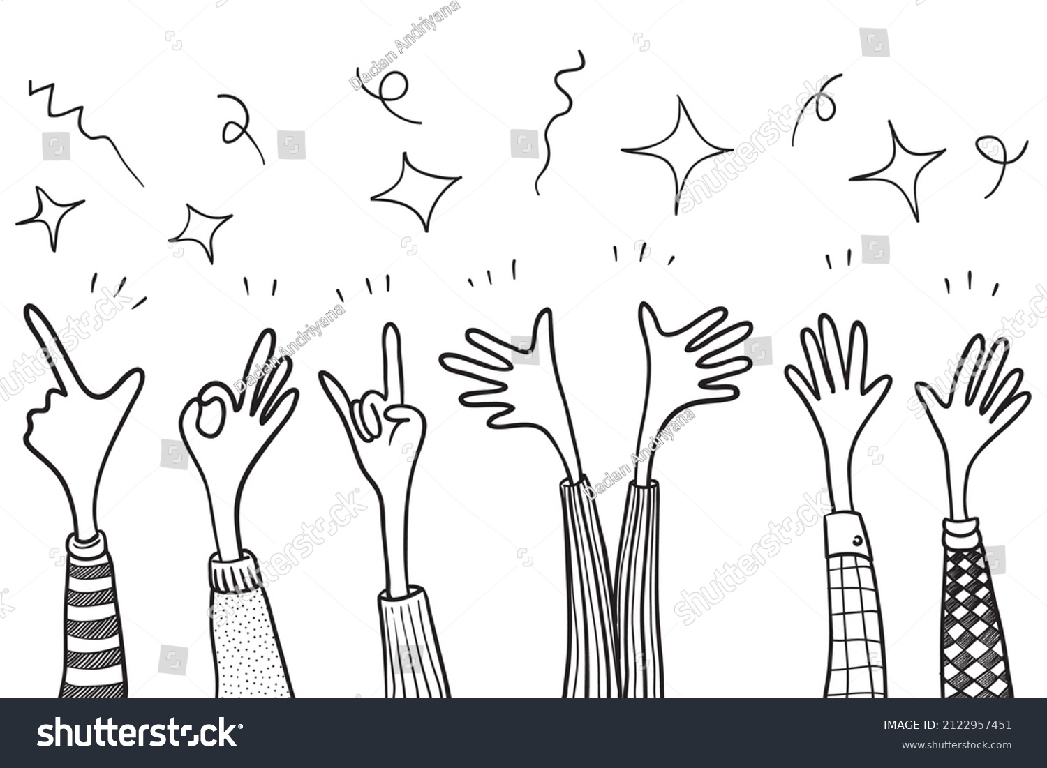 Applause Hand Draw Vector Illustration Stock Vector (Royalty Free ...