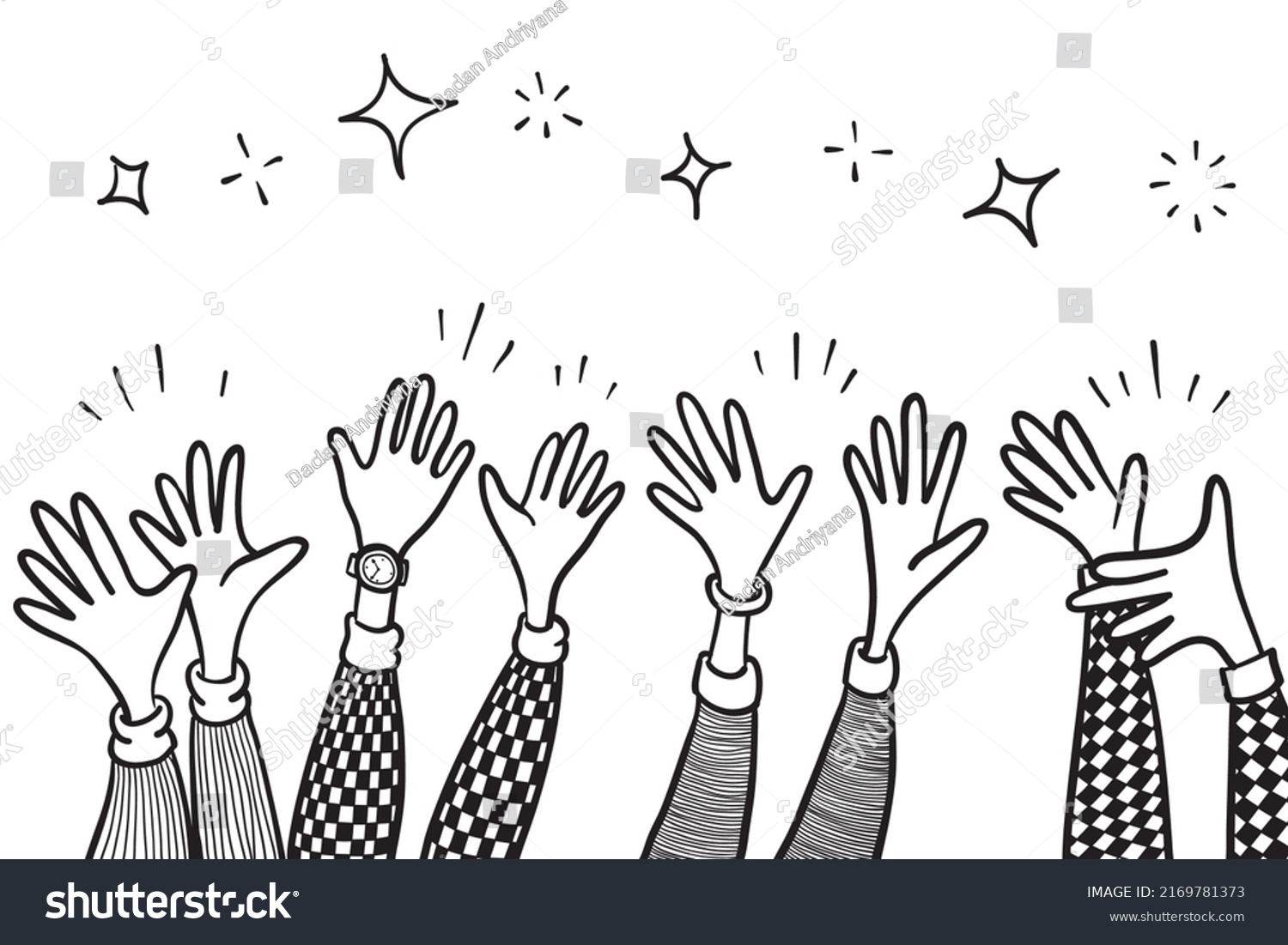 Applause Hand Draw Vector Illustration Stock Vector (Royalty Free ...
