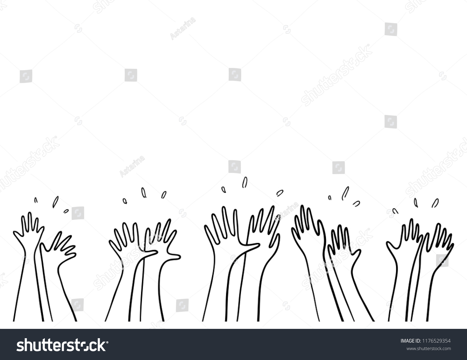 Applause Hand Drawn Stock Vector (Royalty Free) 1176529354