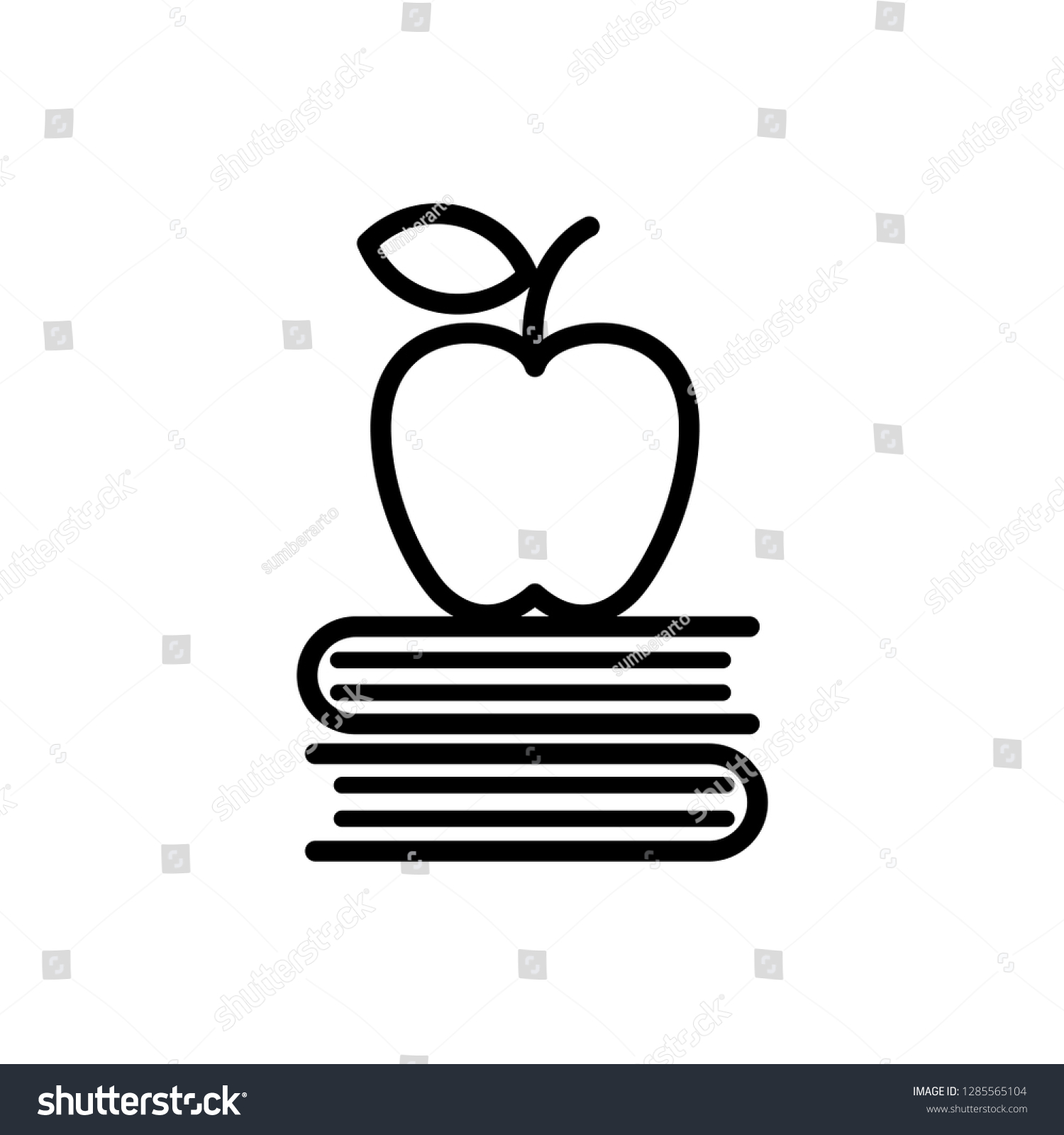 Apple Book Icon Vector Template Stock Vector (Royalty Free) 1285565104