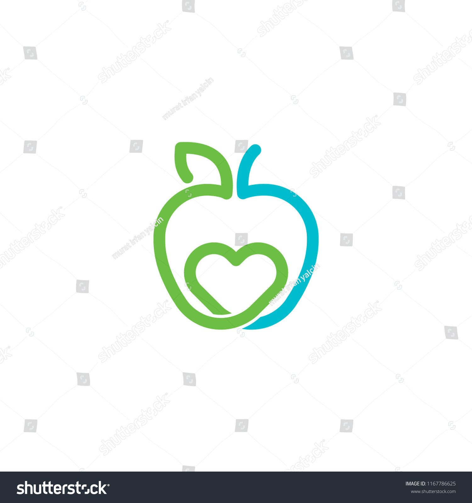 Apple Heart Vector Logo Design Stock Vector (Royalty Free) 1167786625