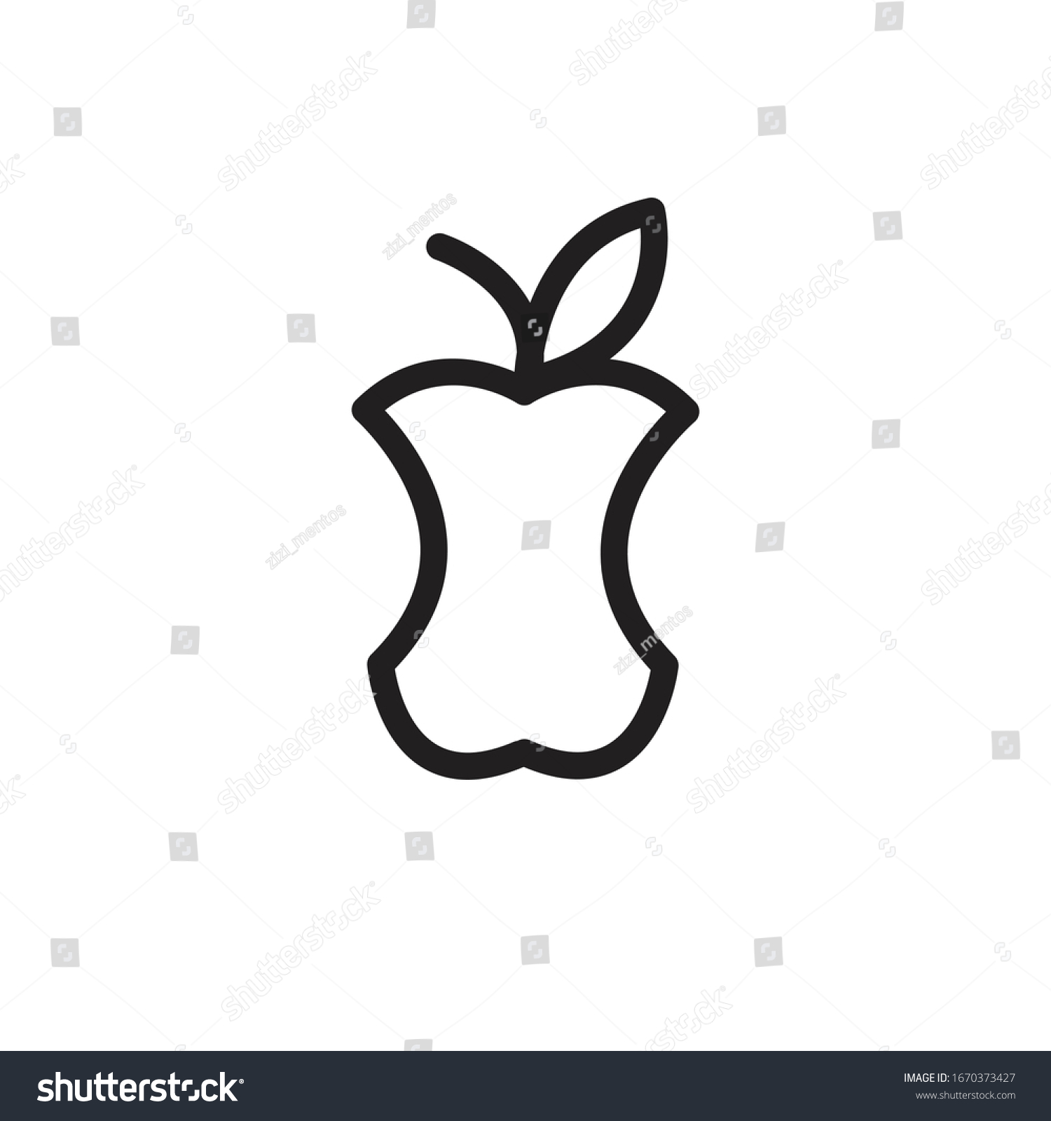 Apple Core Compost Line Icon Vector Stock Vector (Royalty Free ...