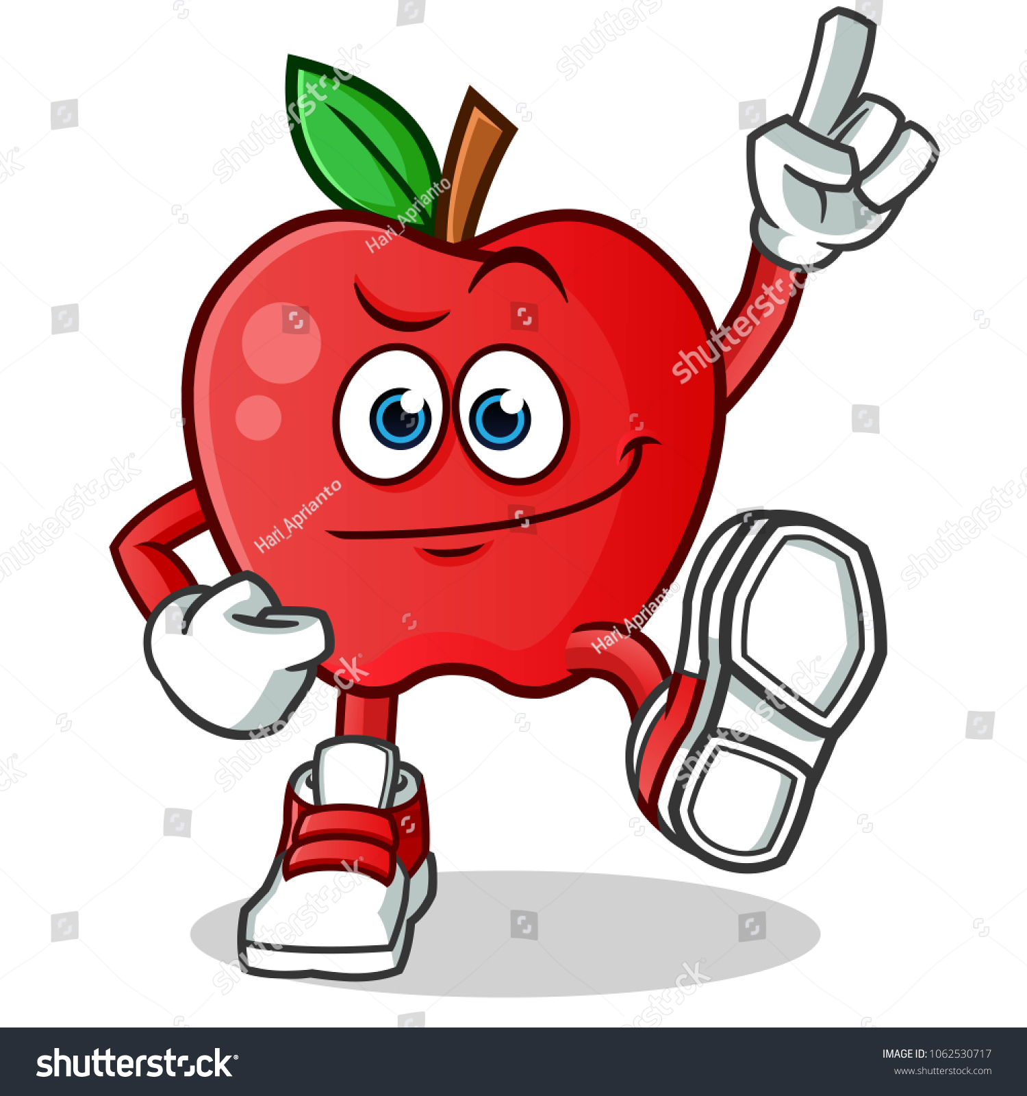 Apple Dancing Mascot Vector Cartoon Illustration Stock Vector (Royalty ...
