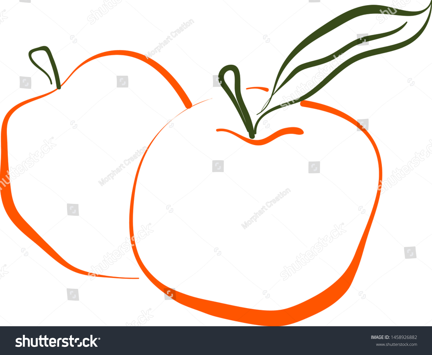 Apple Drawing Illustration Vector On White Stock Vector (Royalty Free ...